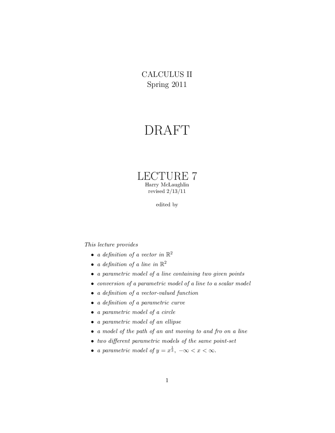 Vector Valued Functions And Parametric Curves In Calculus Ii Math