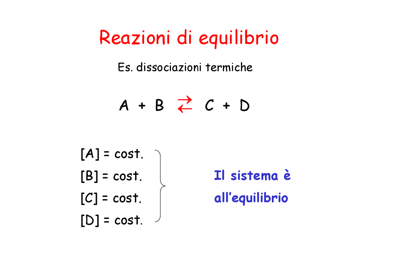 Appunti Di Chimica Equilibri Chimici I Parte Docsity