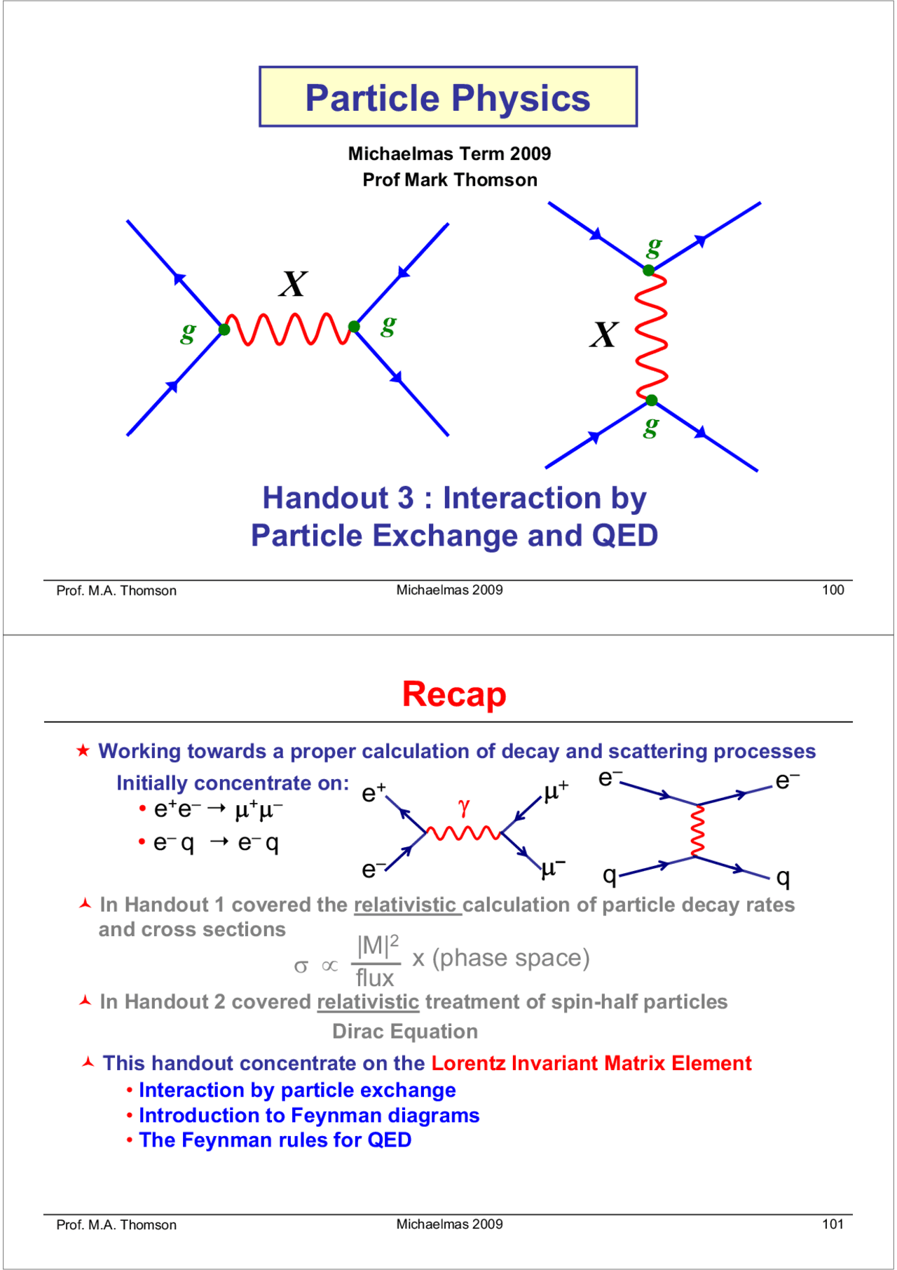 Particle Physics Part Iii Handout 03 2004 Physics Exercises Particle