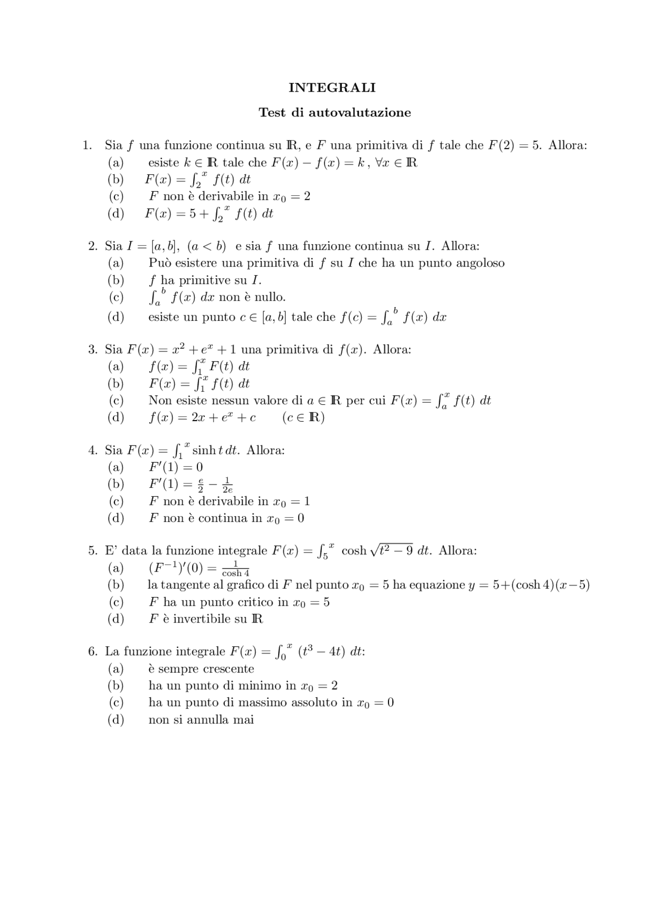 Integrali- e numeri complessi es svolti - Docsity