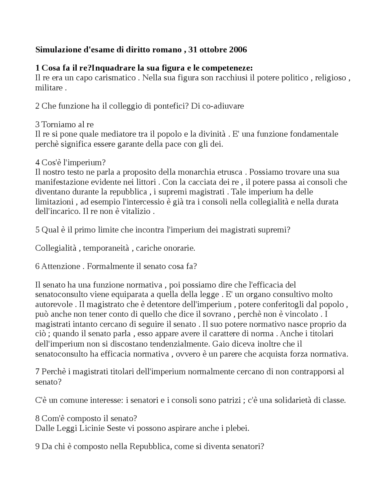 Domande Romano Docsity