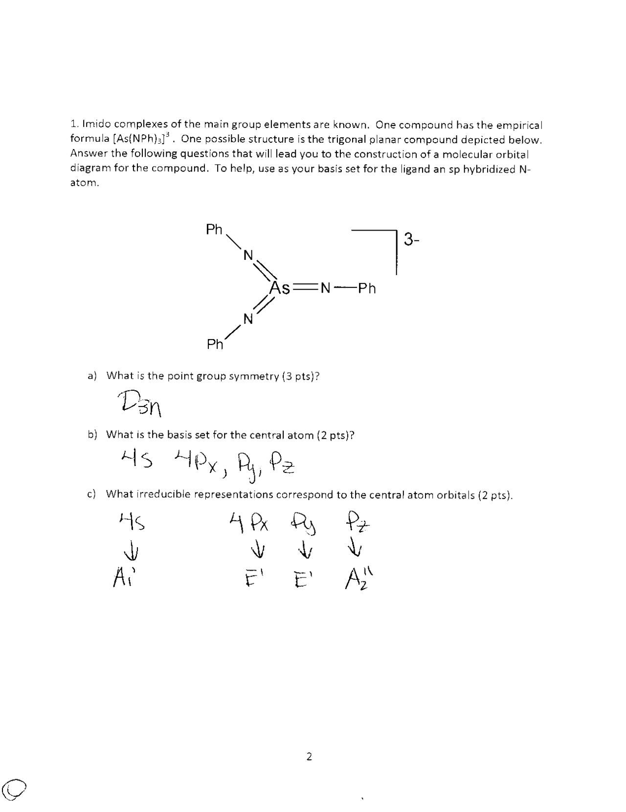 Exam 3 Question With Solutions Inorganic Chemistry Chm 3610 Docsity