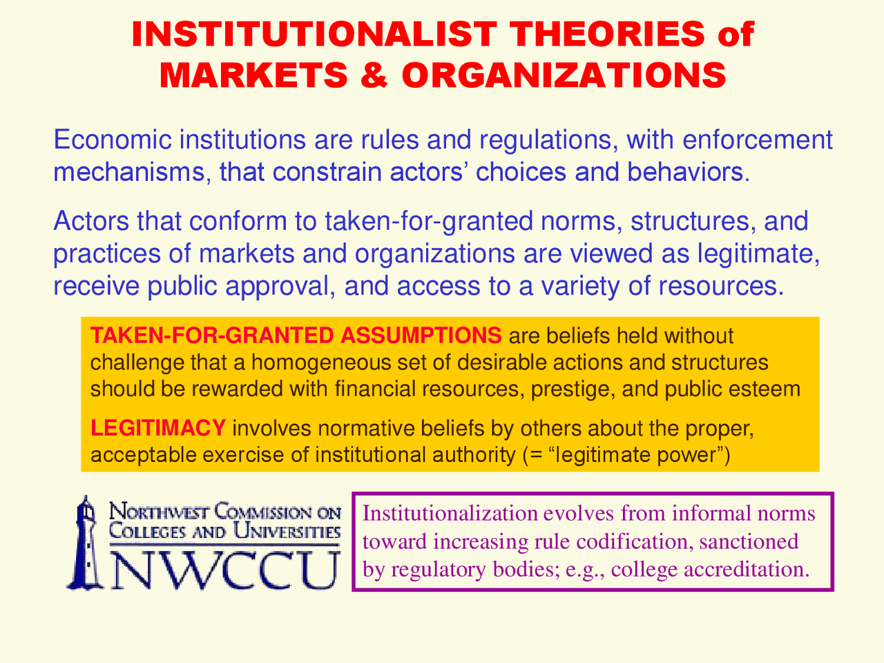 Institutionalist Theories of Markets | Lecture notes Economic Sociology ...