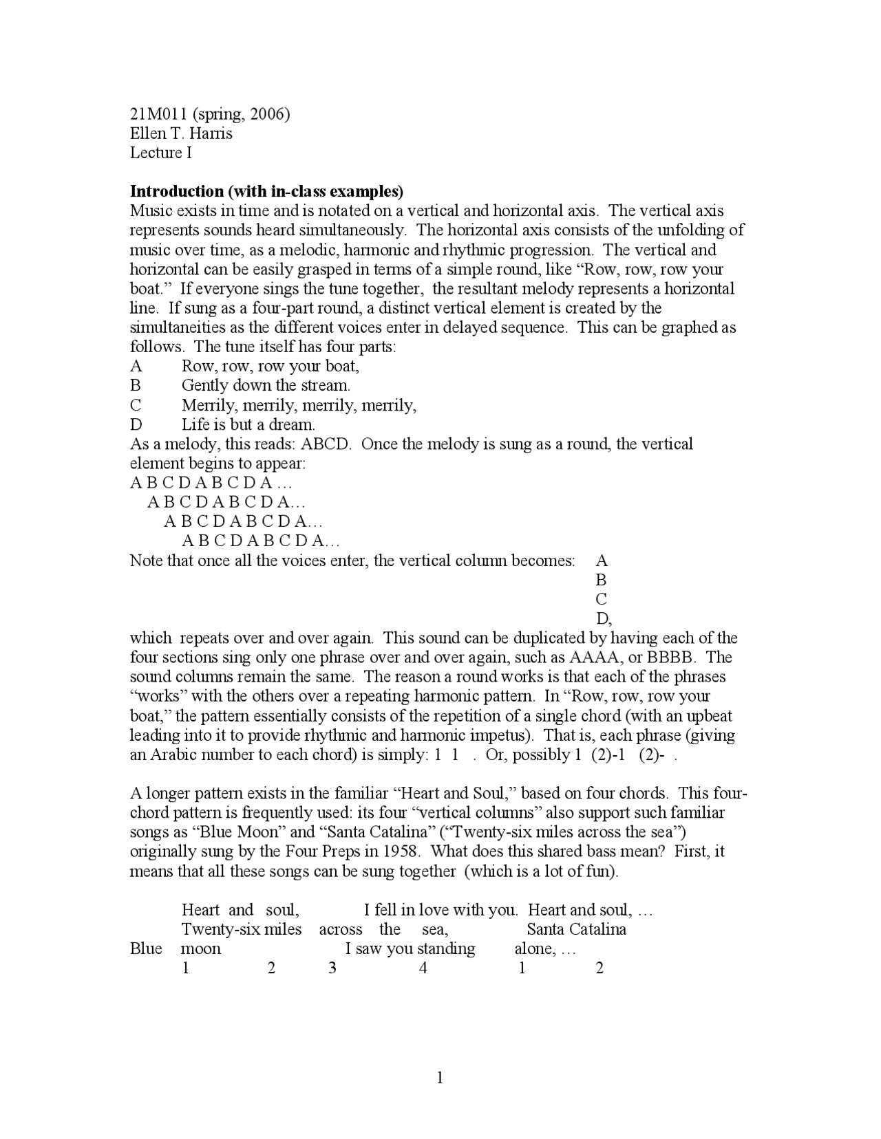 Introduction to Western Music-Lecture 01 Notes-Literature - Docsity