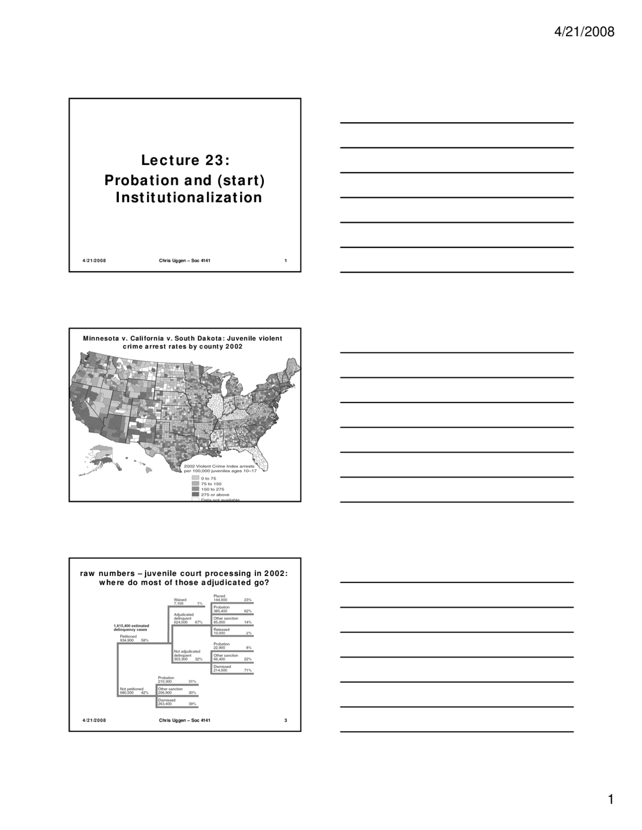 Probation and (start) Institutionalization-Sociology 4141-Lecture23 ...