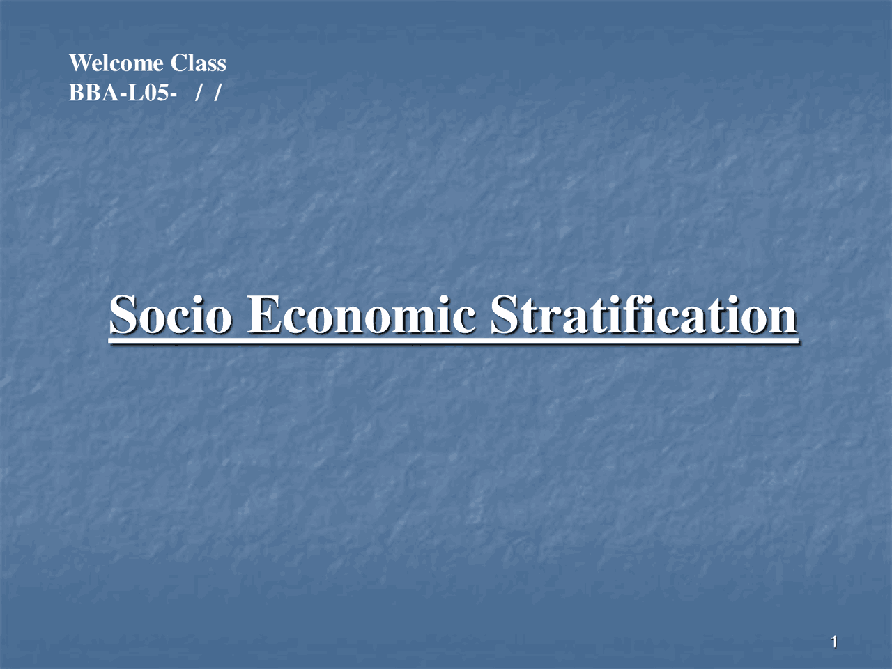 Introduction To Sociology Socio Economic Stratification Lecture Slides