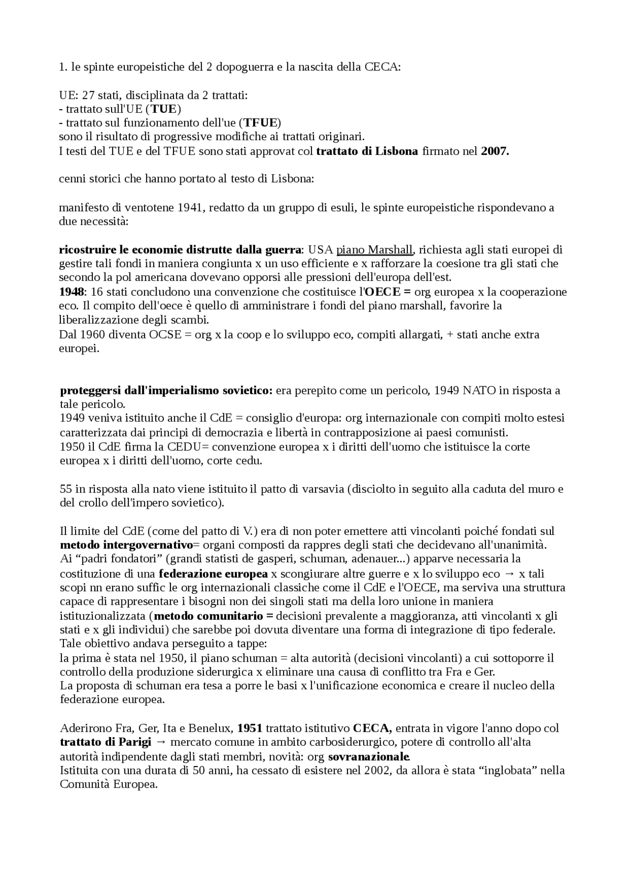 Elementi Di Diritto Dellue U Draetta Docsity