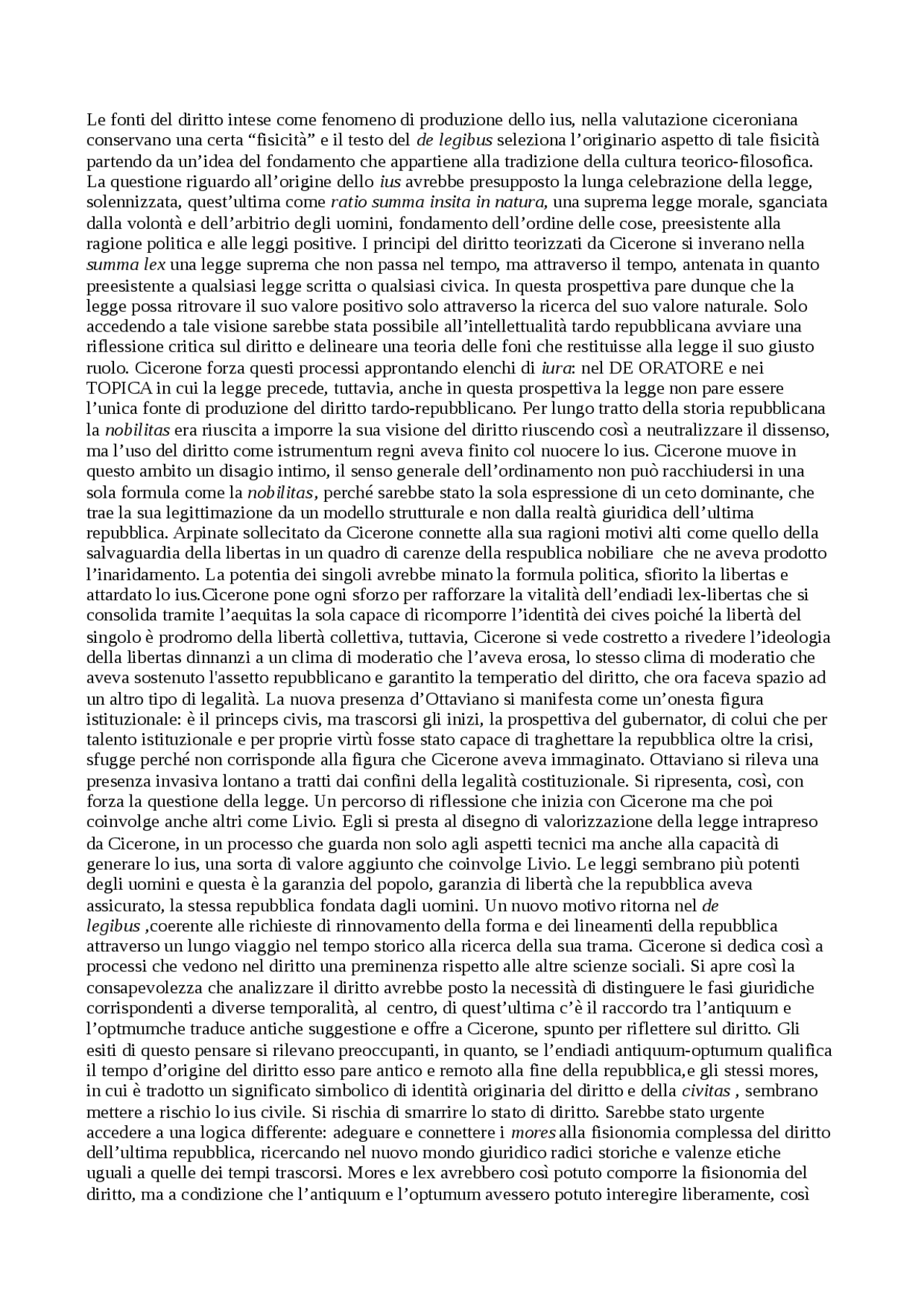 Il "De legibus" di Cicerone | Sintesi del corso di Storia del Diritto ...