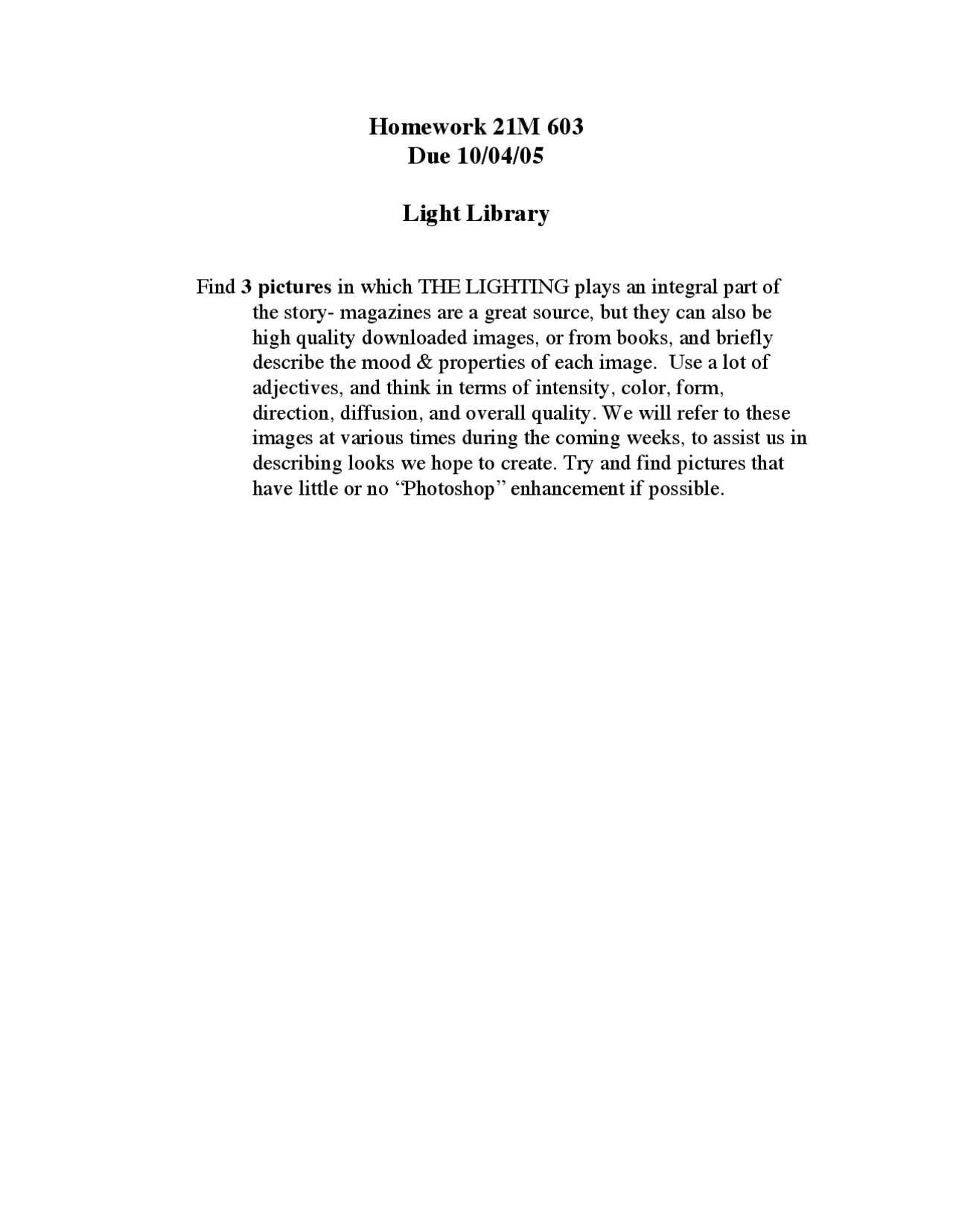 Principles of Design For Theater-Assignment 04-Music and Theater Arts ...