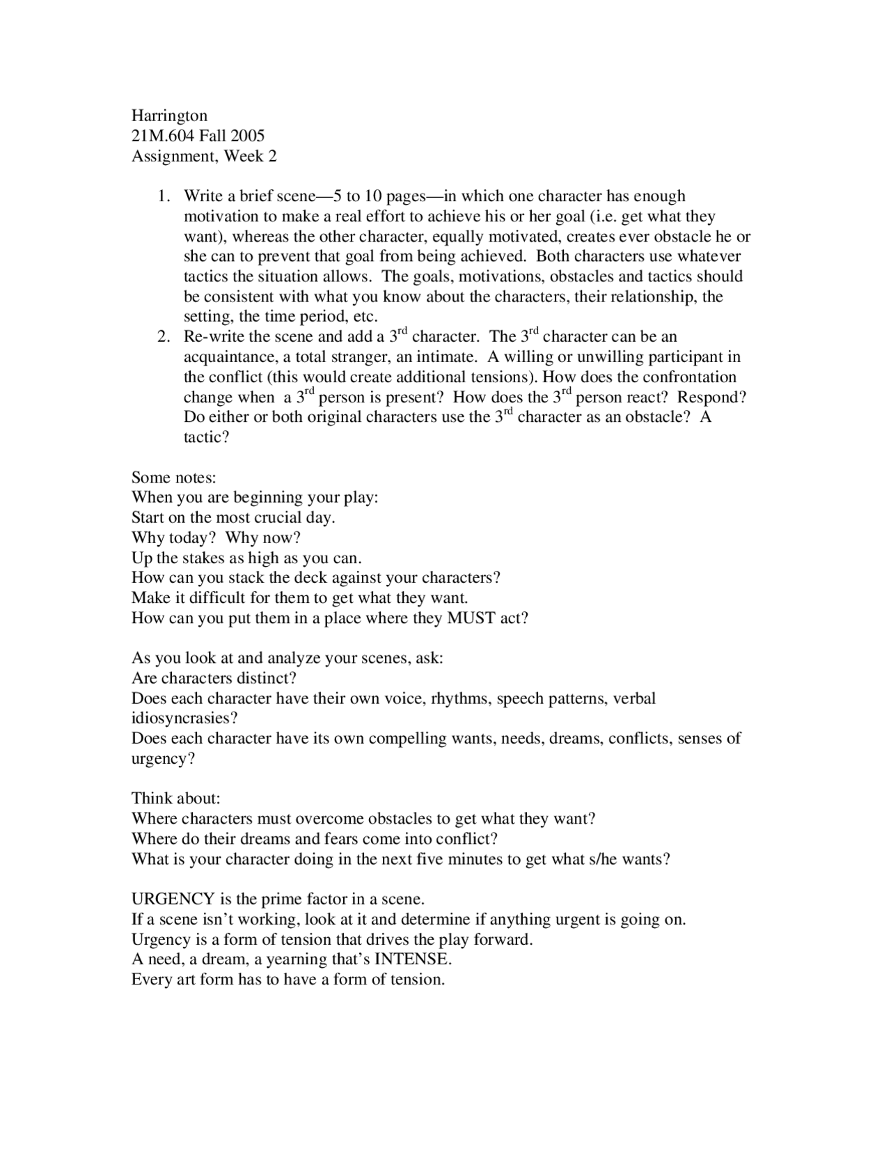 Writing a Dramatic Scene: Creating Conflict and Tension with Two or ...