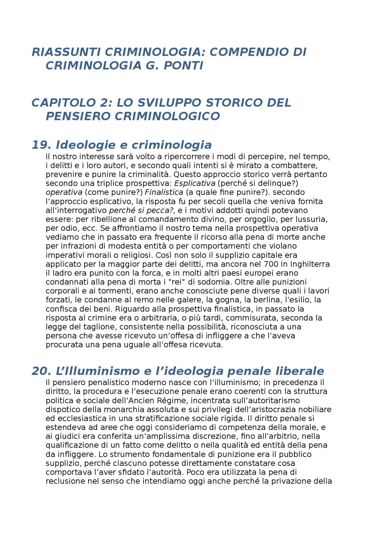 Compendio Di Criminologia Ponti Docsity