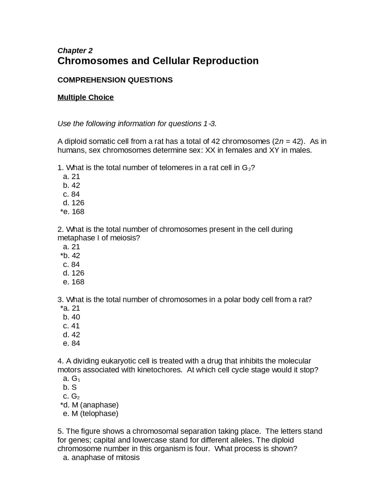 Practice Test Questions - Chromosomes and Cellular Reproduction | PCB ...