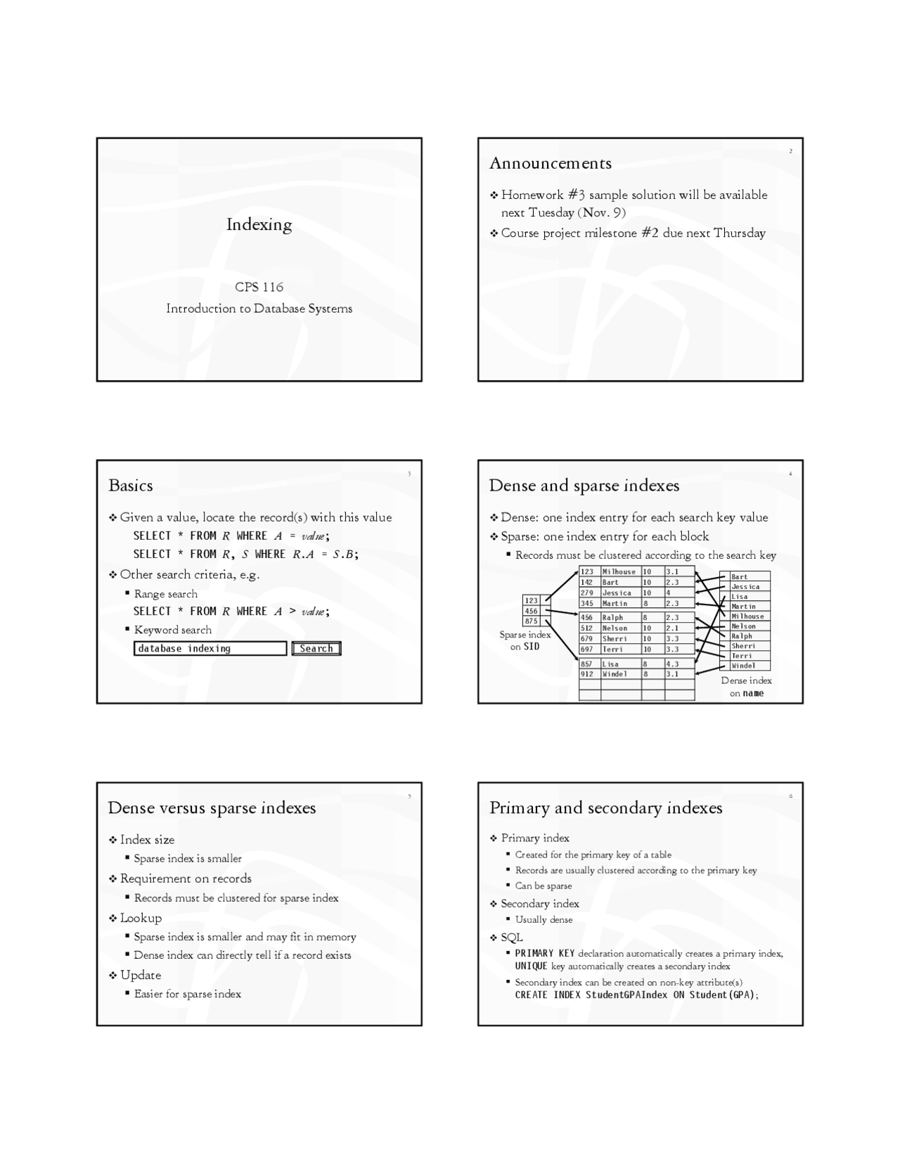 Introduction To Database Systems Lecture 20 Slides Computer Science