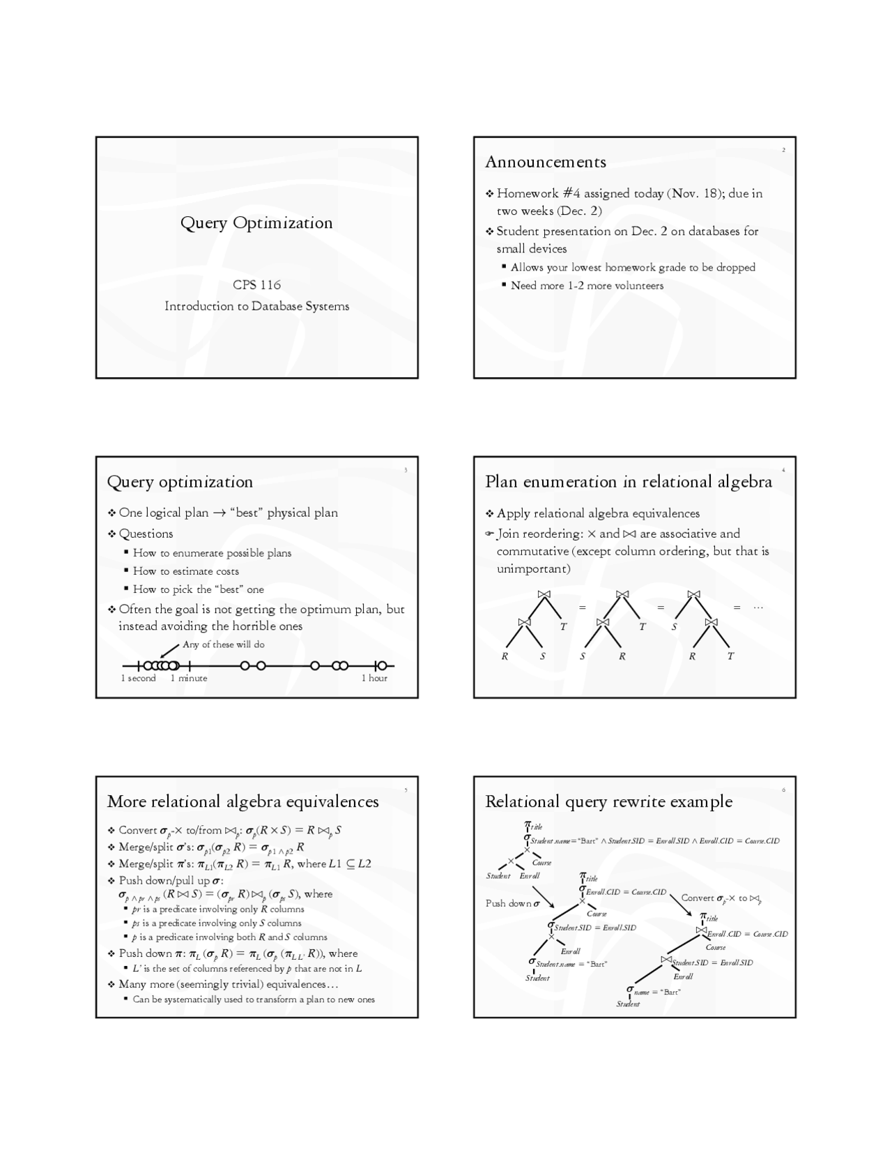 Introduction To Database Systems Lecture 23 Slides Computer Science