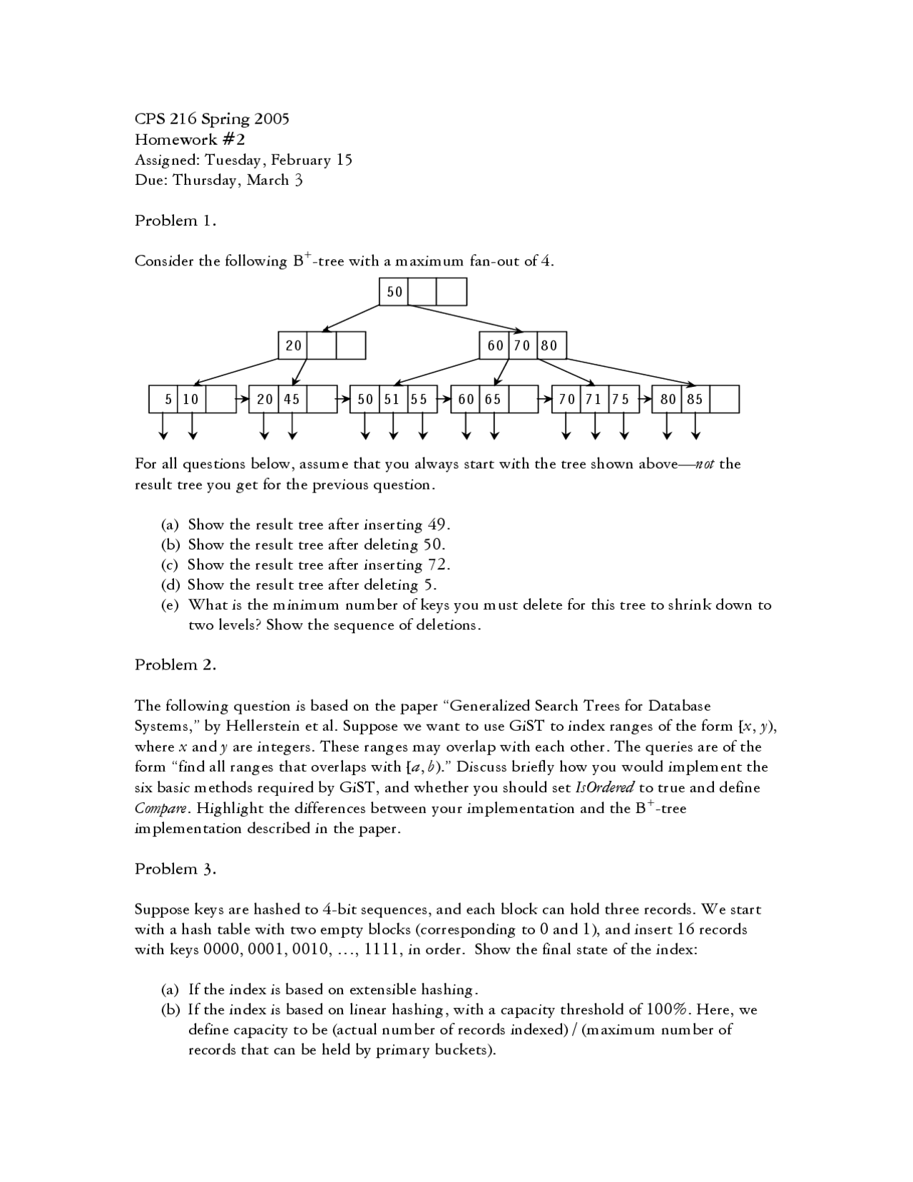 Advanced Database Systems Home Work 02 Computer Science Docsity