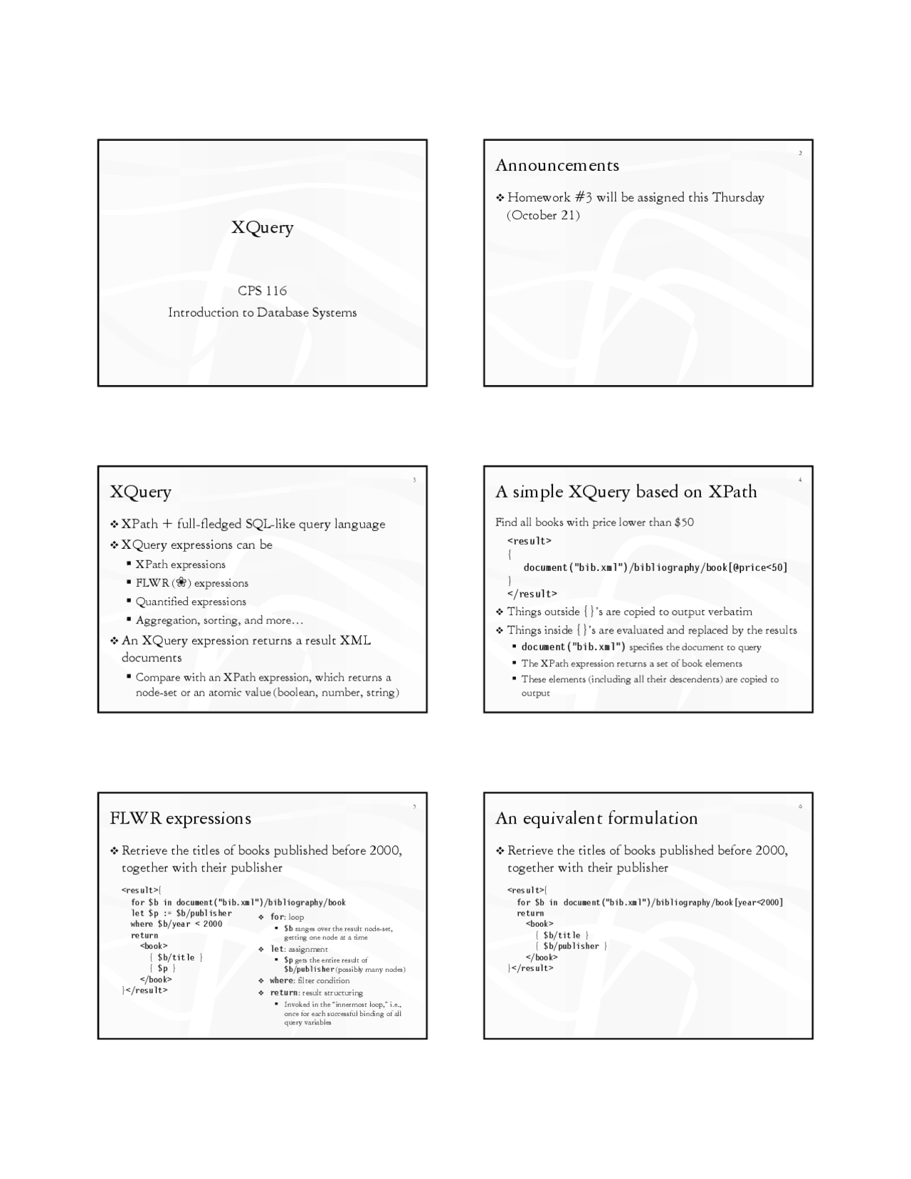 Introduction To Database Systems Lecture 15 Slides Computer Science