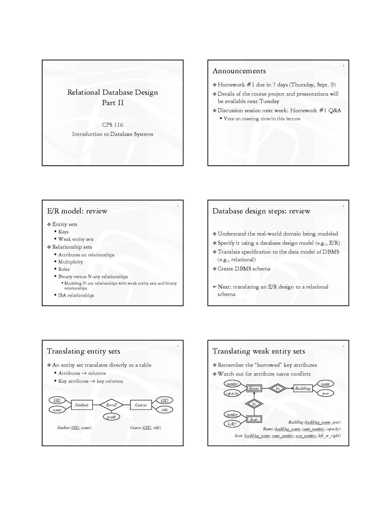 Introduction To Database Systems Lecture 04 Slides Computer Science