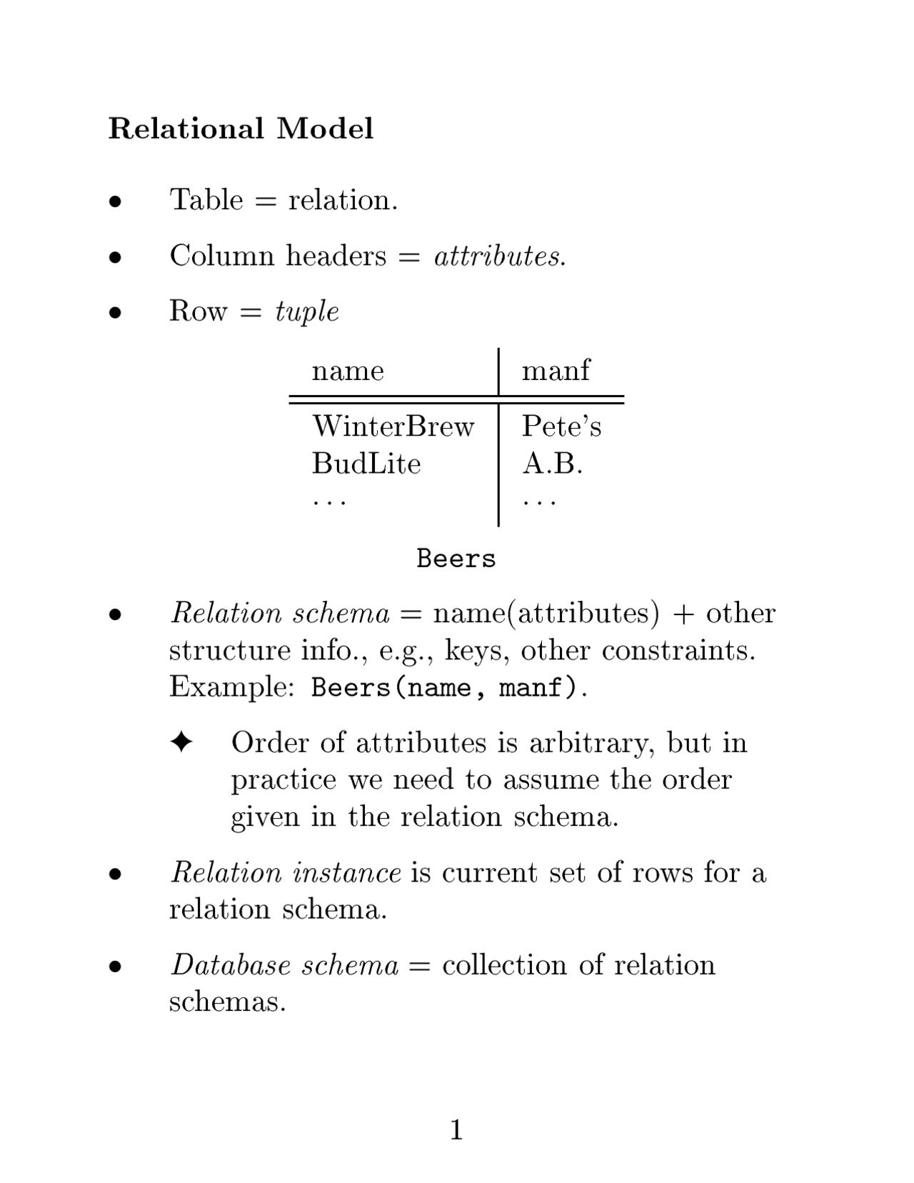 Relational Model Database Systems Lecture 03 Slides Computer Science