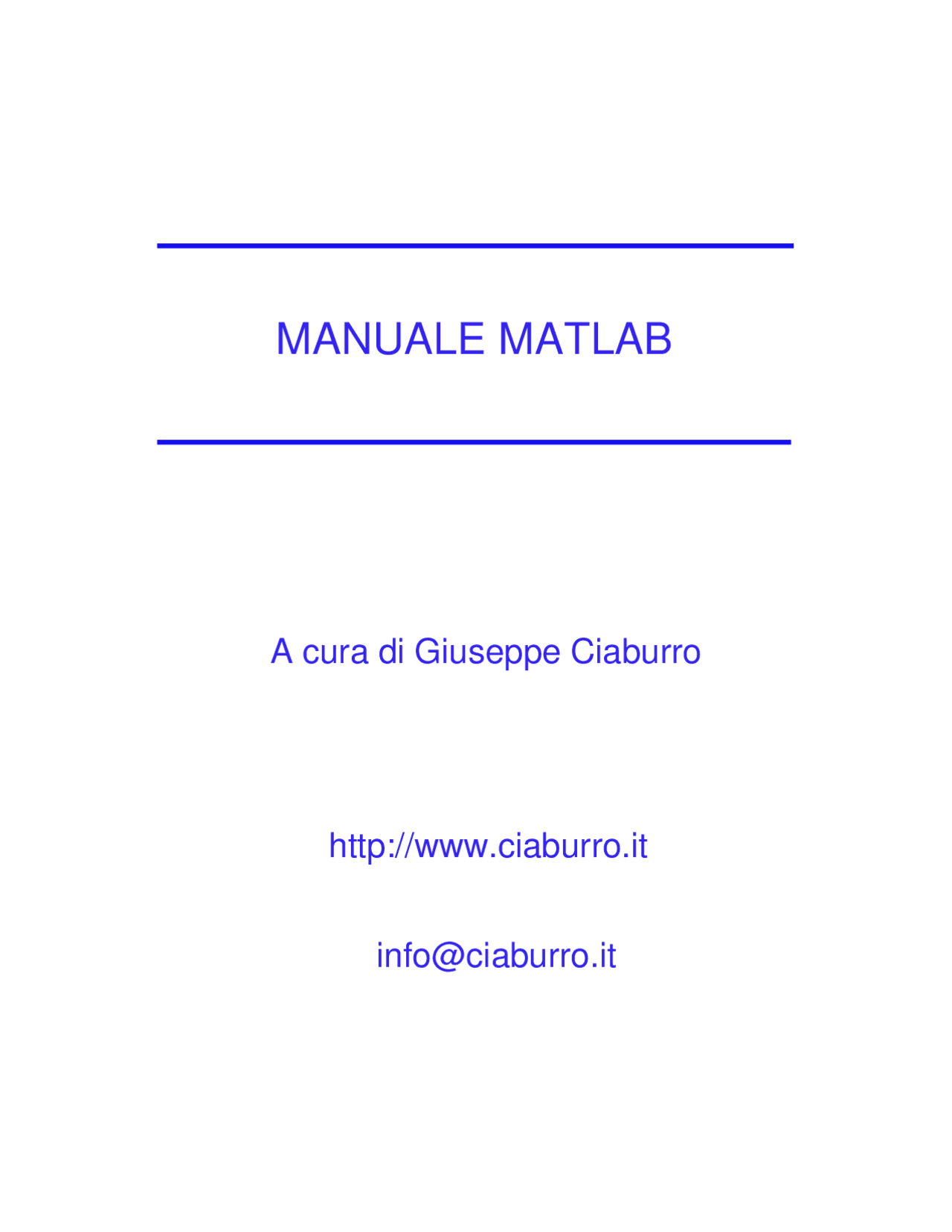 Manuale Matlab Docsity