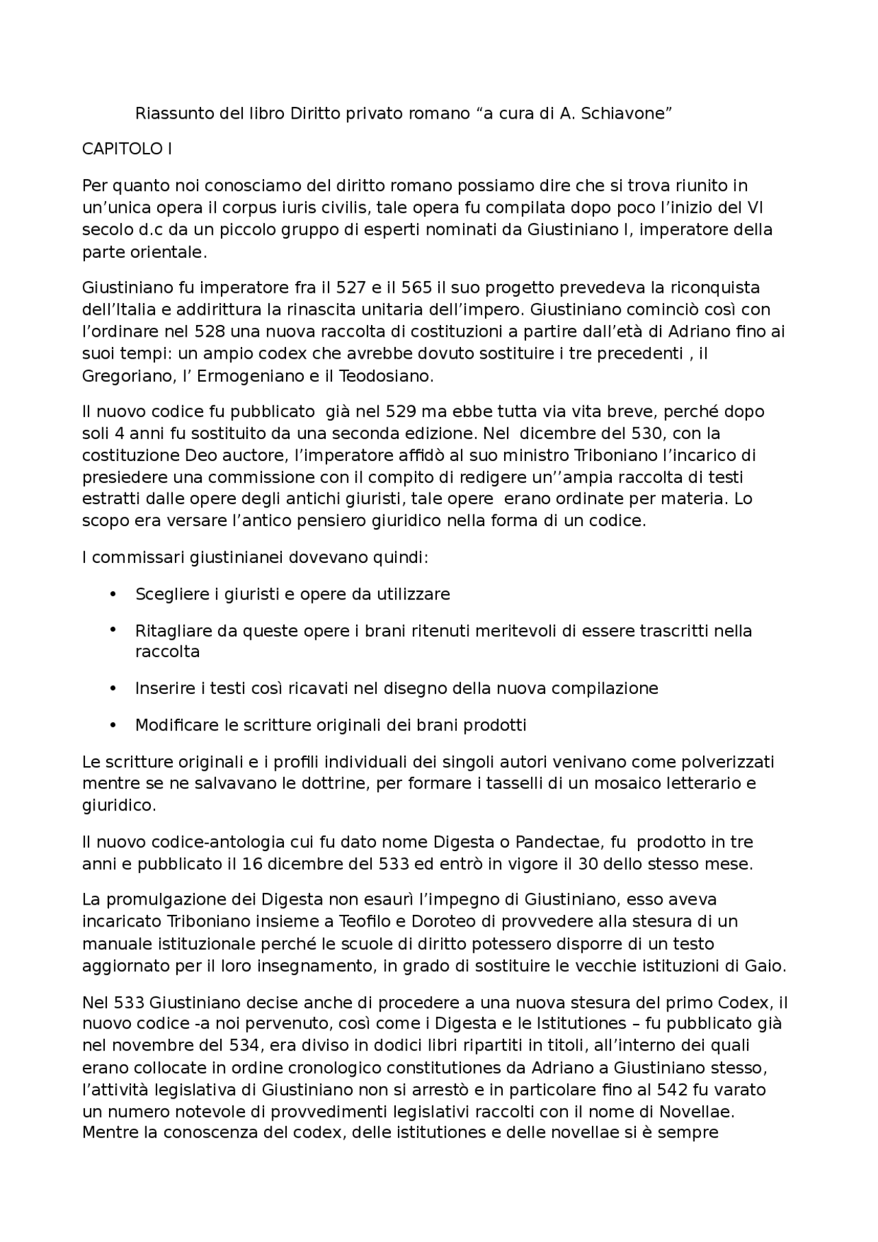 Riassunto Del Libro Diritto Privato Romano Docsity
