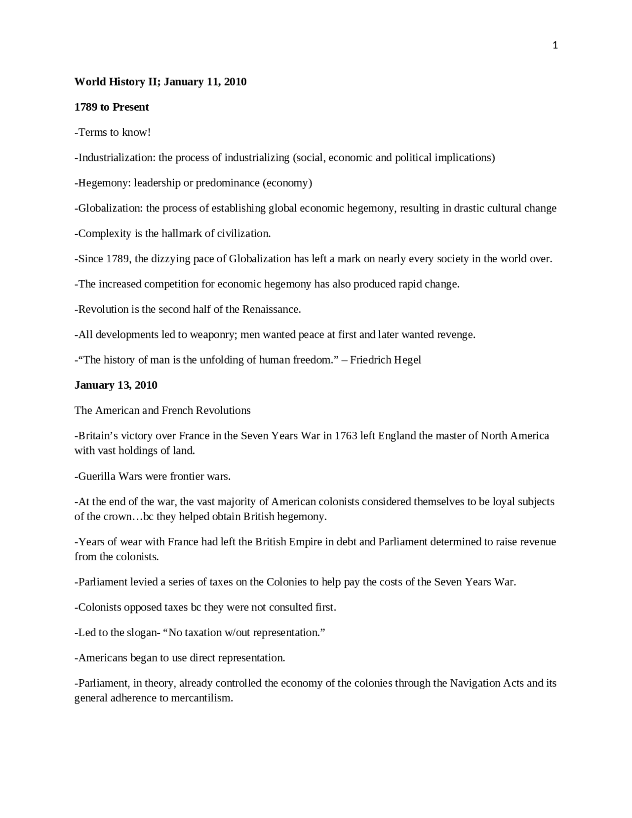 Notes For Exam 1 Review World History Ii Hist 1020 Docsity