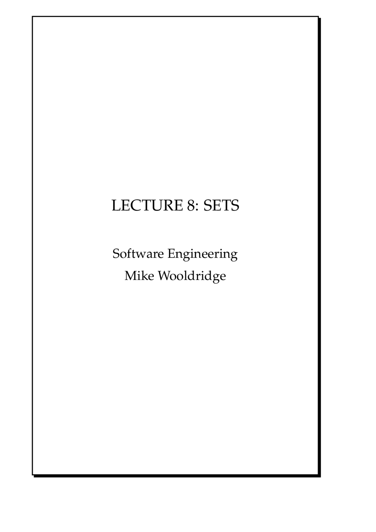 Set Software Engineering Lecture 08 Slides Computer Science Slides Software Engineering Docsity
