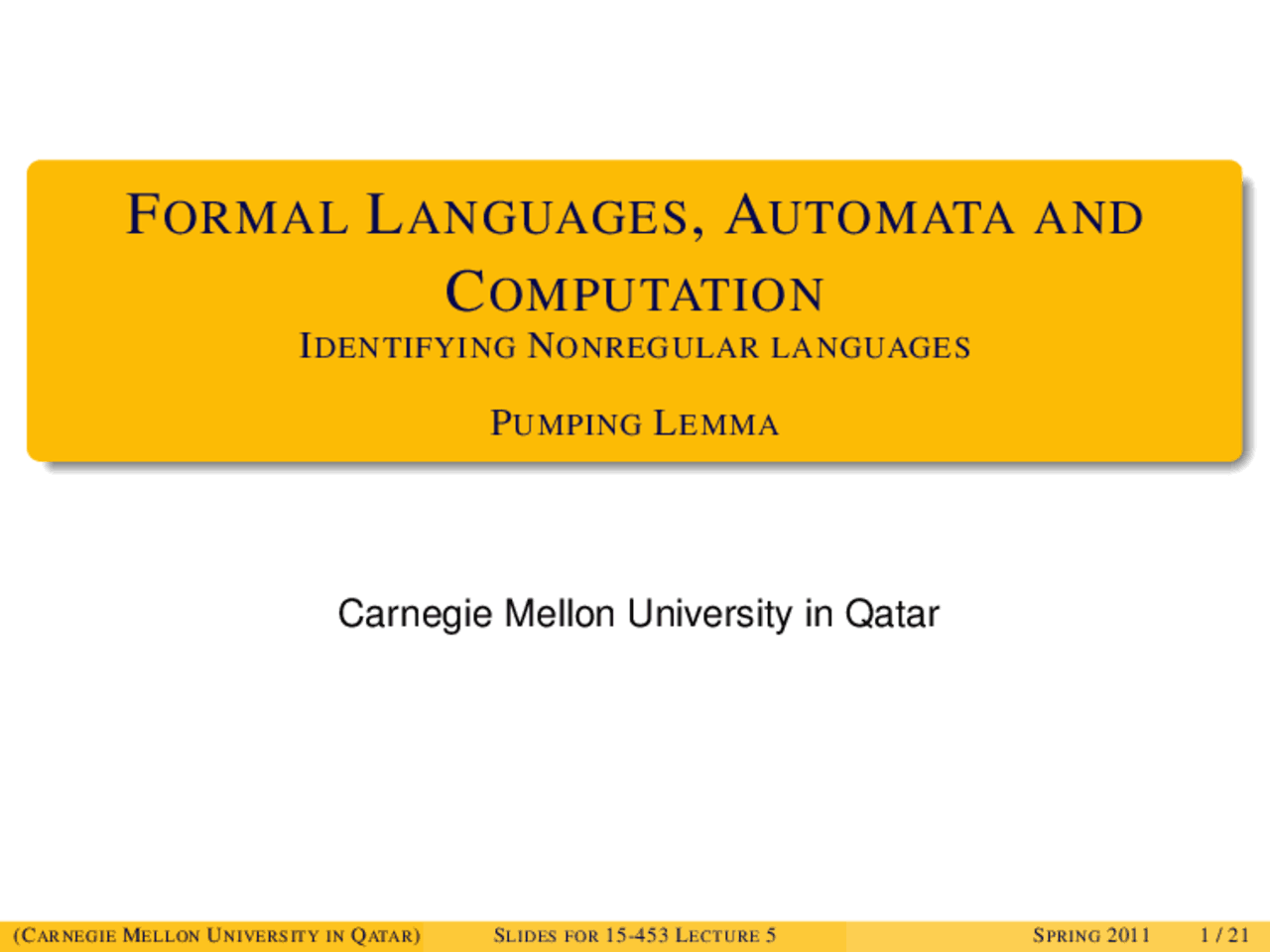 Nonregular Languages-Formal Languages, Automata and Computation-Lecture ...
