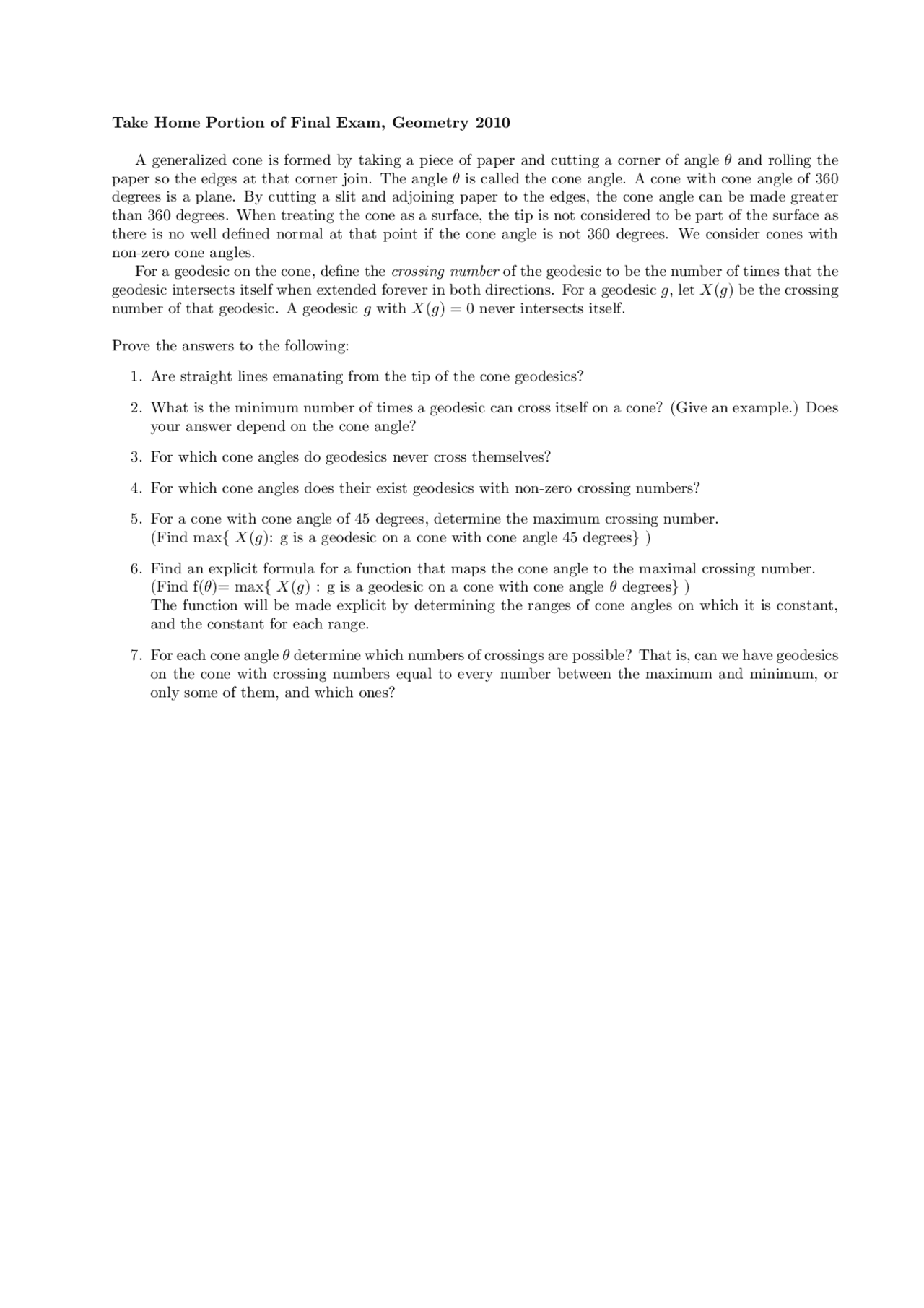 Final Exam For Fundamentals Of Geometry Math 4120 Docsity