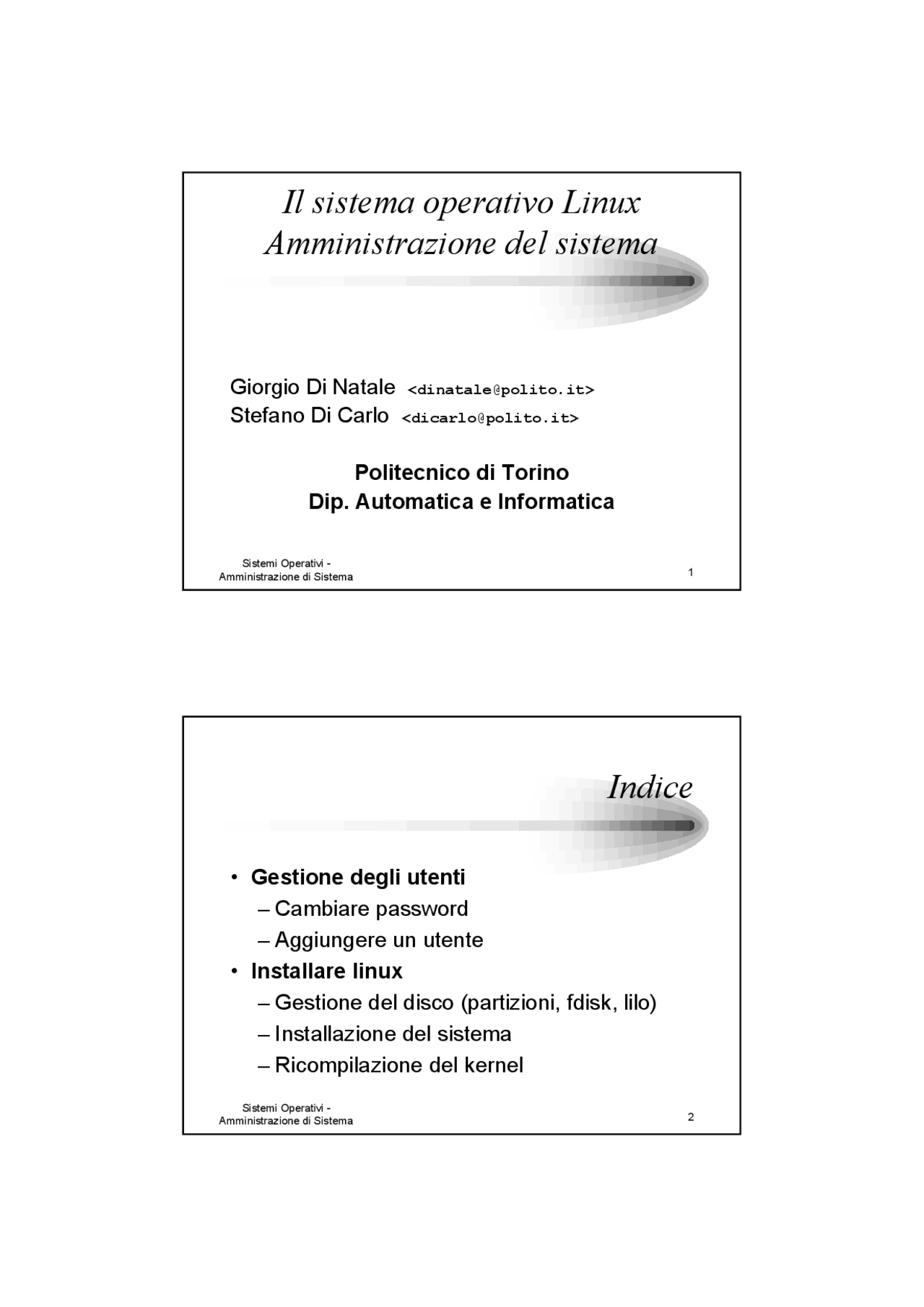 Amministrazione Del Sistema Operativo Linux Docsity
