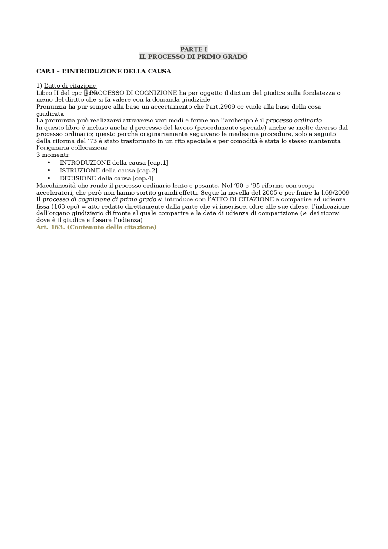 Sintesi Corso Diritto Processuale Civile Ricci Volii Docsity
