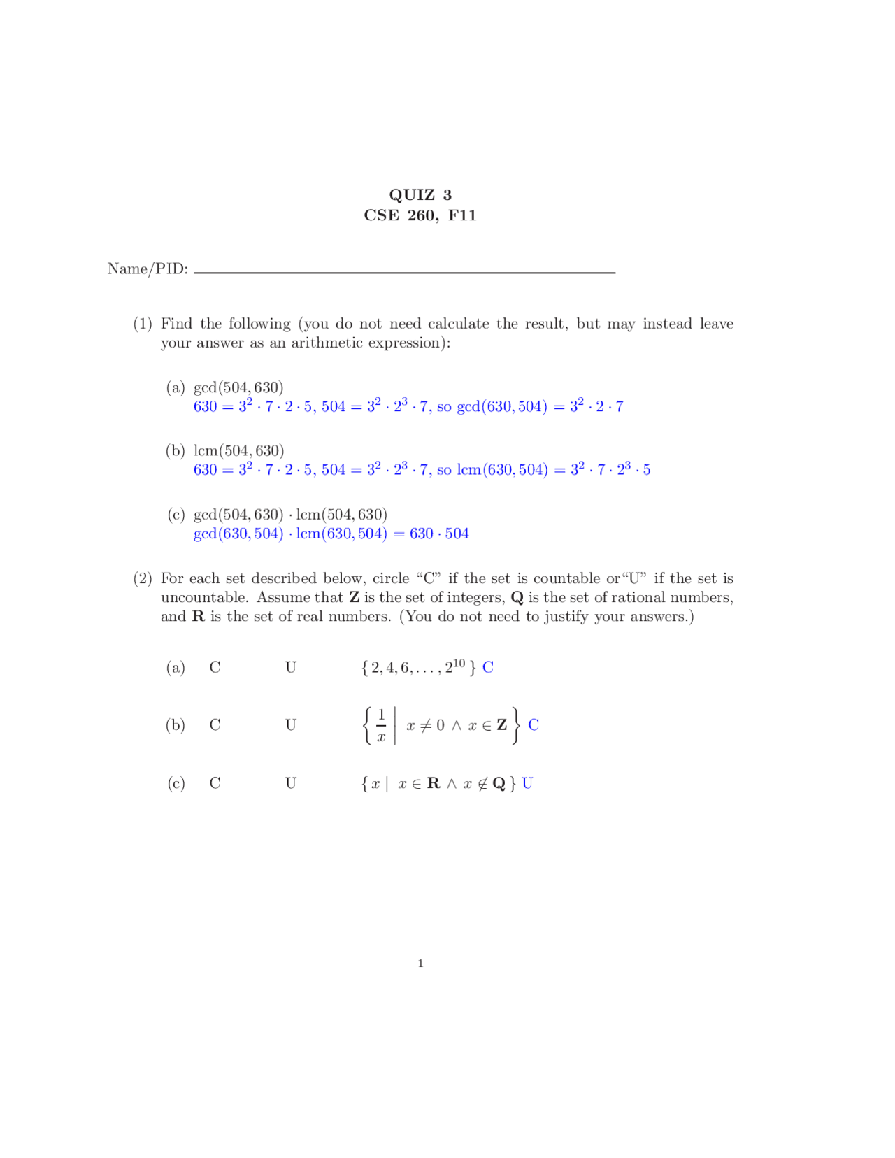 Quiz 3 Solved Engineering Analysis I Cse 260 Docsity