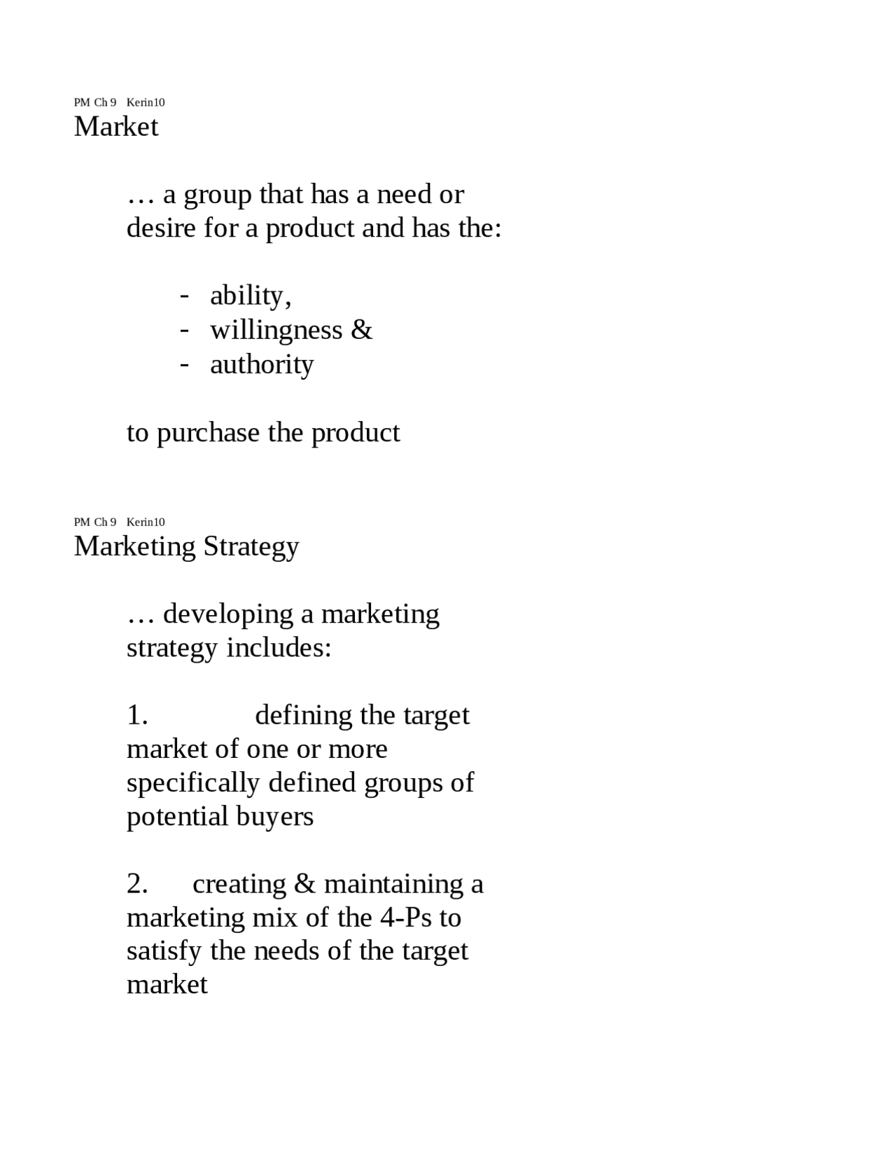 Principles Of Marketing Marketing Strategy Notes Mktg 3131 Docsity