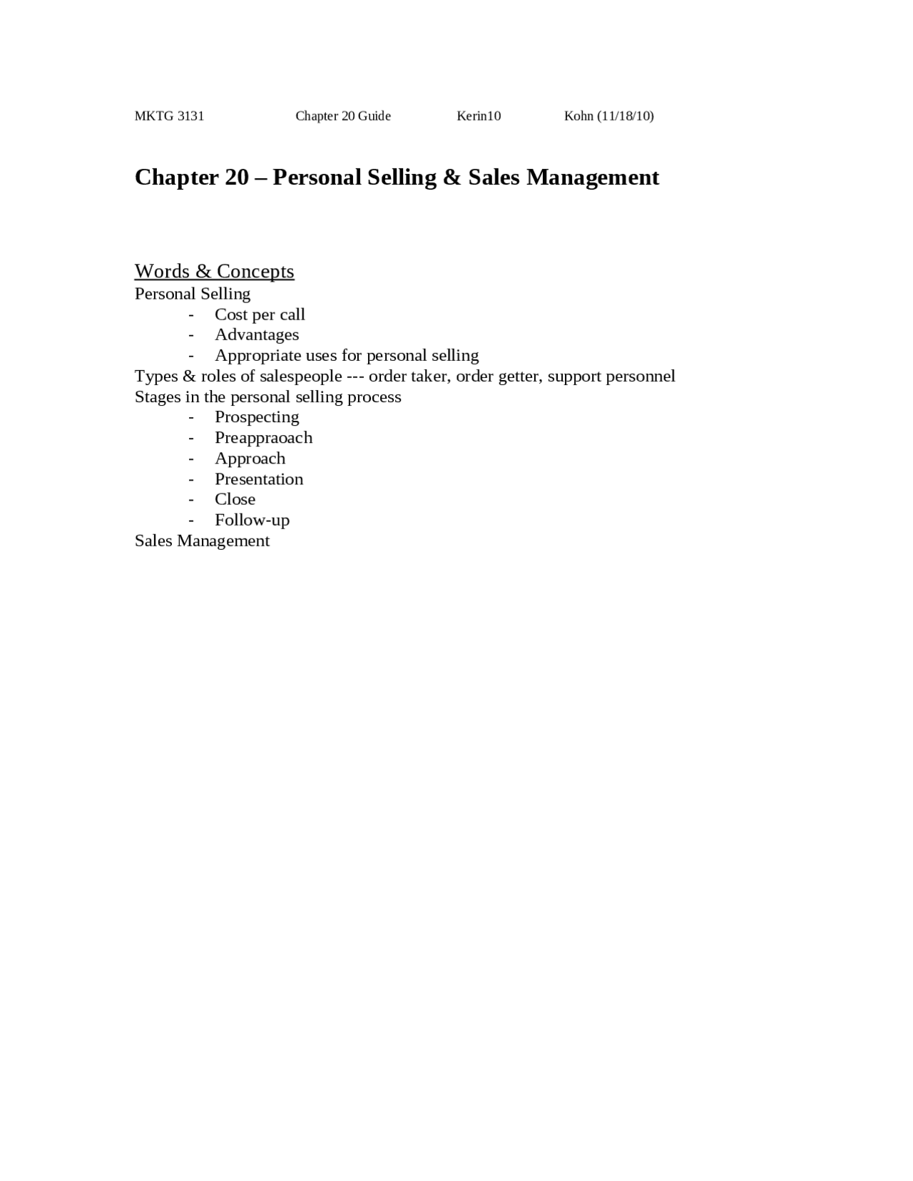 Personal Selling and Sales Management - Principles of Marketing | MKTG ...