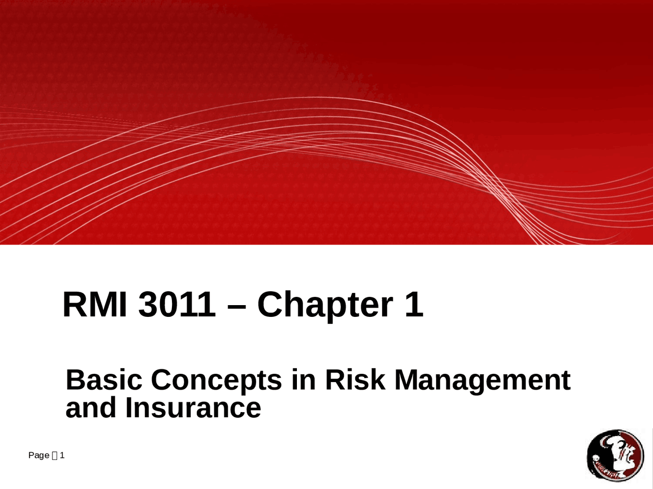 Basic Concepts in Risk Management and Insurance - Notes | RMI 3011 ...