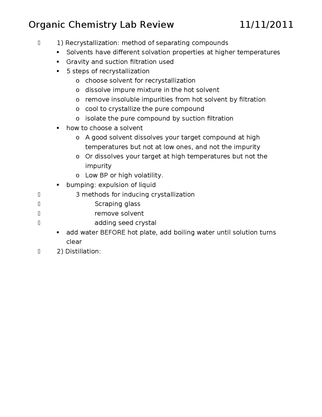 Lab Exam Review - Modern Organic Chemistry Laboratory I | CHEM 2211L ...