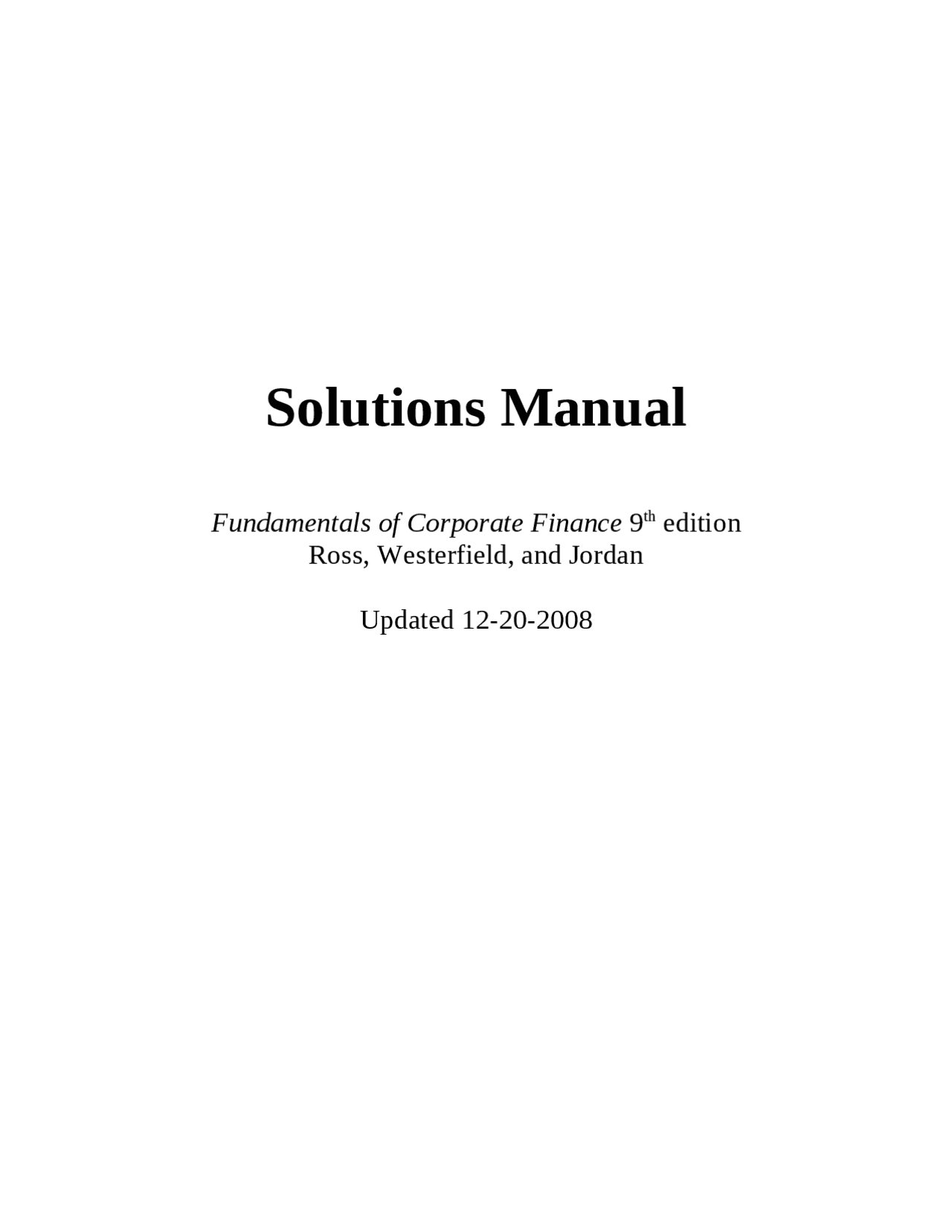 Solutions Manual For Managerial Finance Ii Frl 301 Docsity