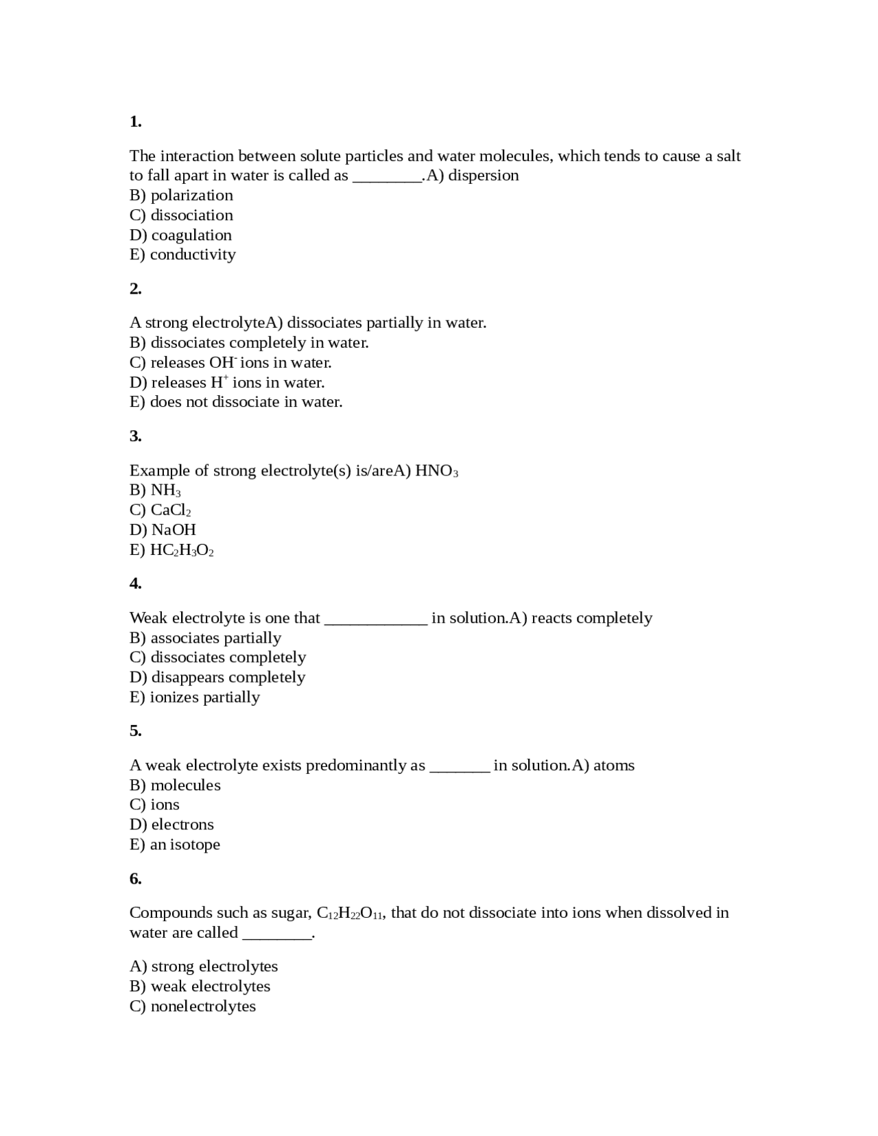 Quiz 1 For General Chemistry Lecture I Chem 151 Docsity