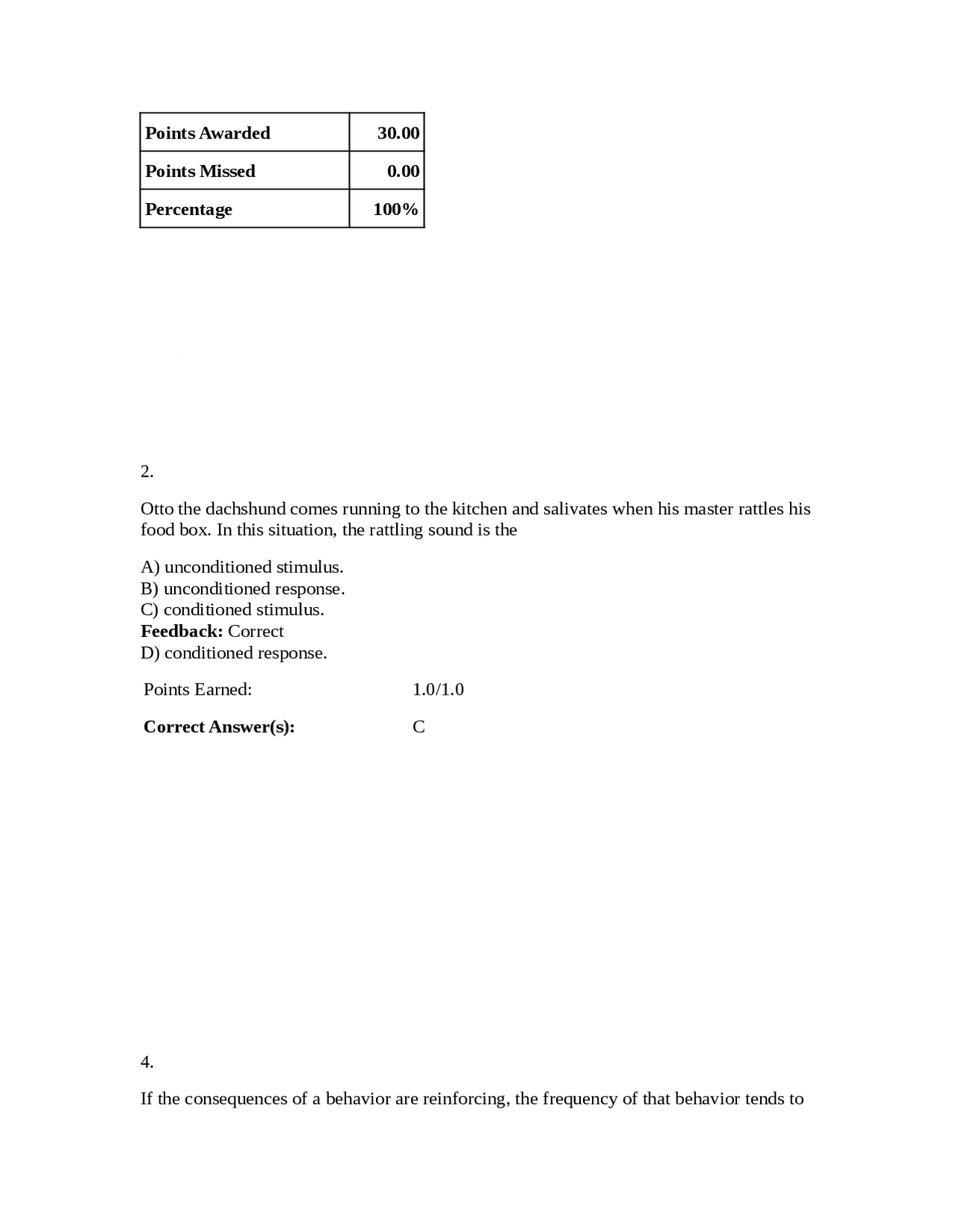 30 Multiple Choice Questions With Answers Quiz 3 Psyc 200 Docsity