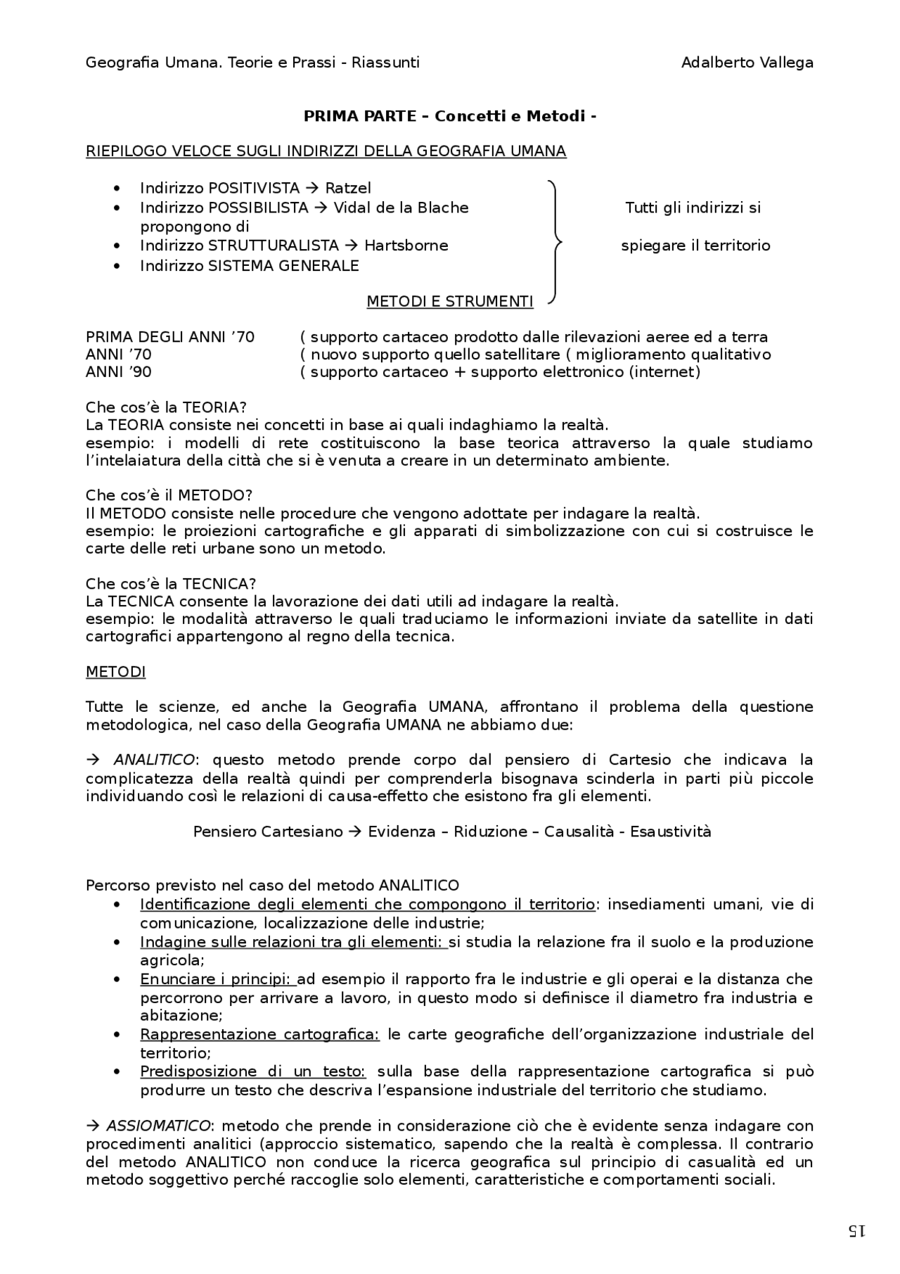 Riassunto Corso Prof Cerreti Rif Geografia Umana Teoria E Prassi A