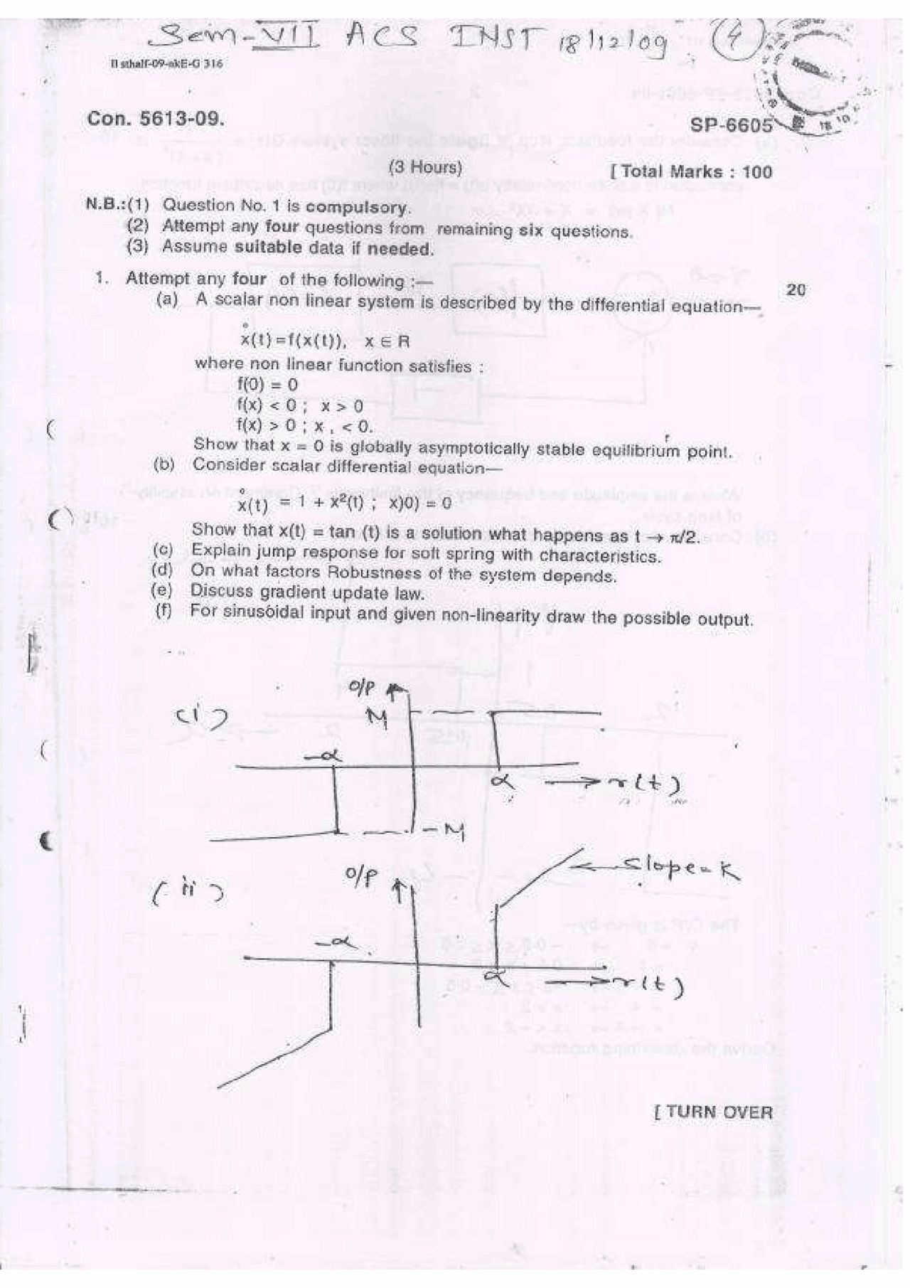 Advanced Control Systems - Exam Paper Dec 2009 - Instrumentation ...