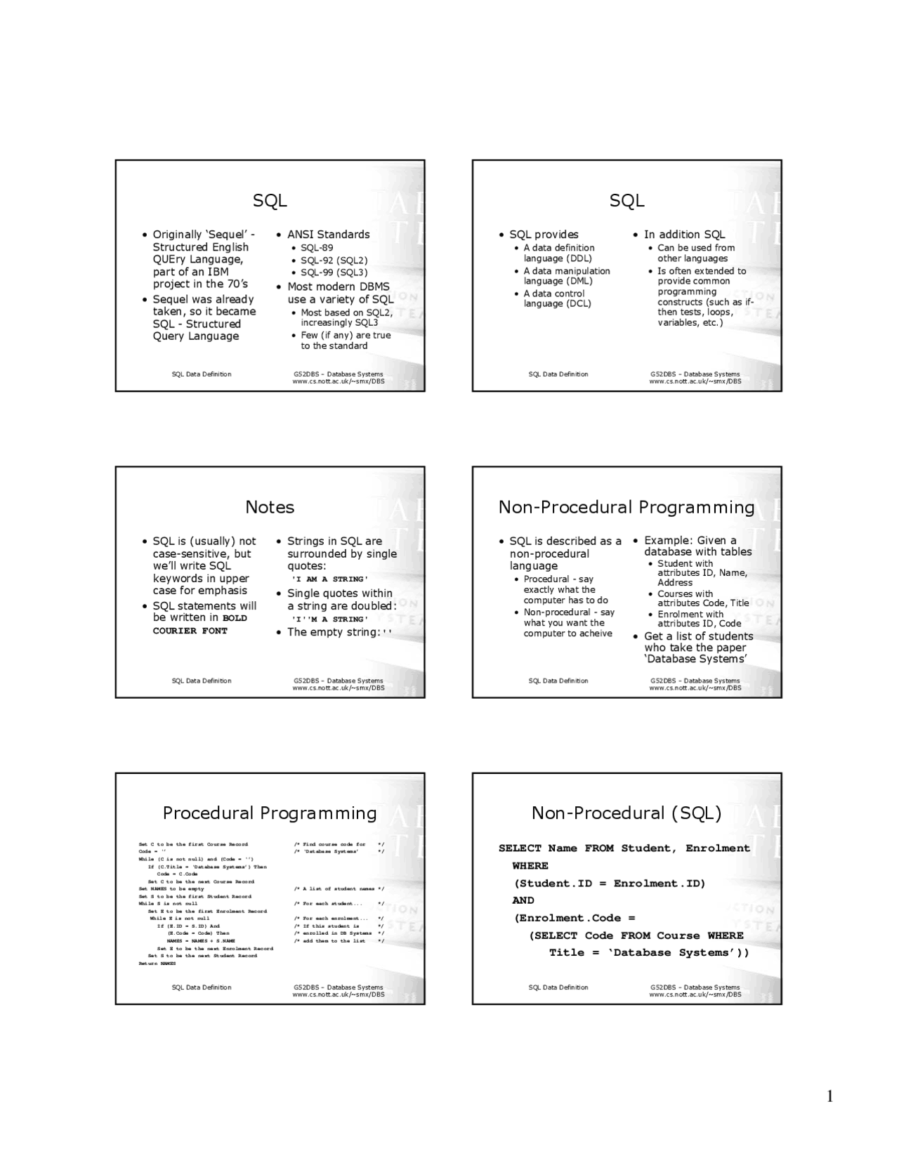 SQL Data Definition: Understanding the Role of SQL in Database Systems | Slides Introduction to ...