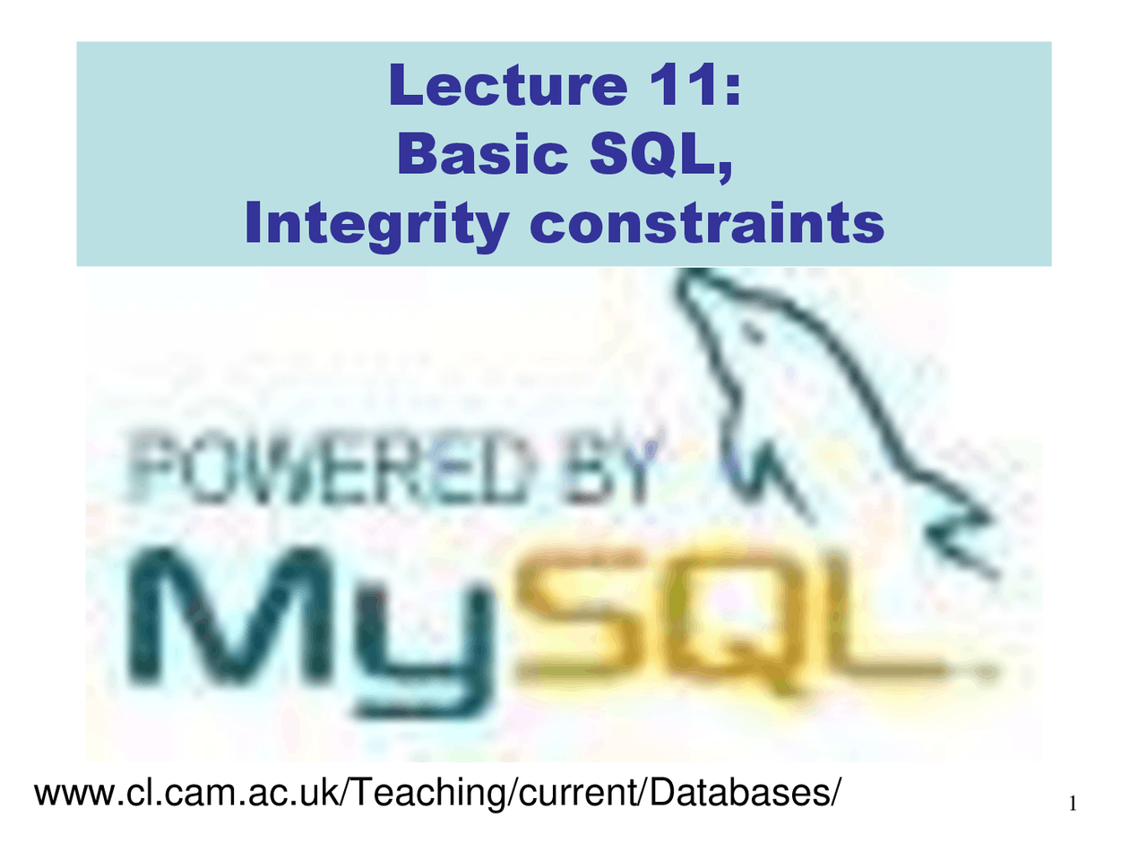 Basic Sql Databases Lecture 11 Slides Computer Science Docsity 2174