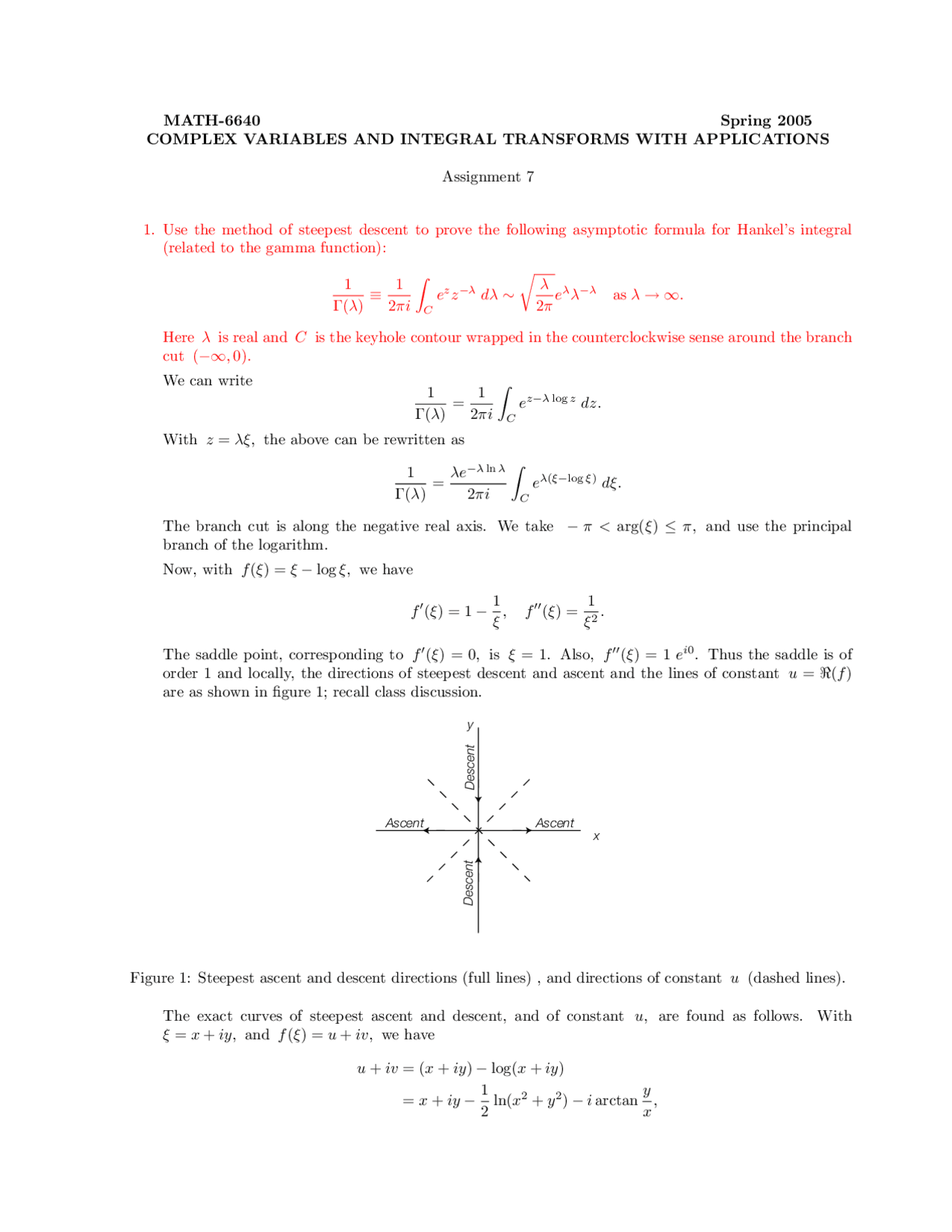 Assignment 7 Solutions Complex Variables And Integral Transforms