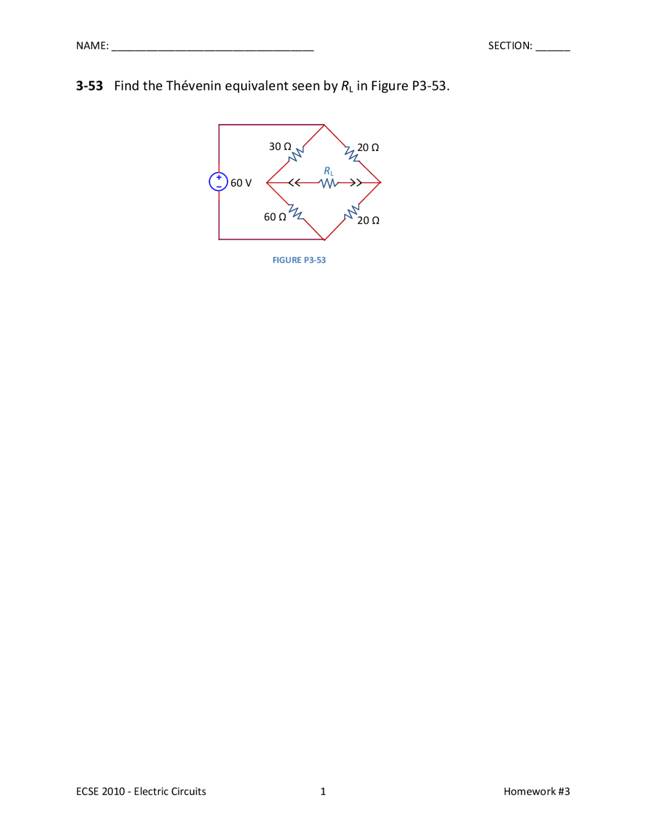 Electric Circuits Assignment 3 Questions Ecse 2010 Docsity