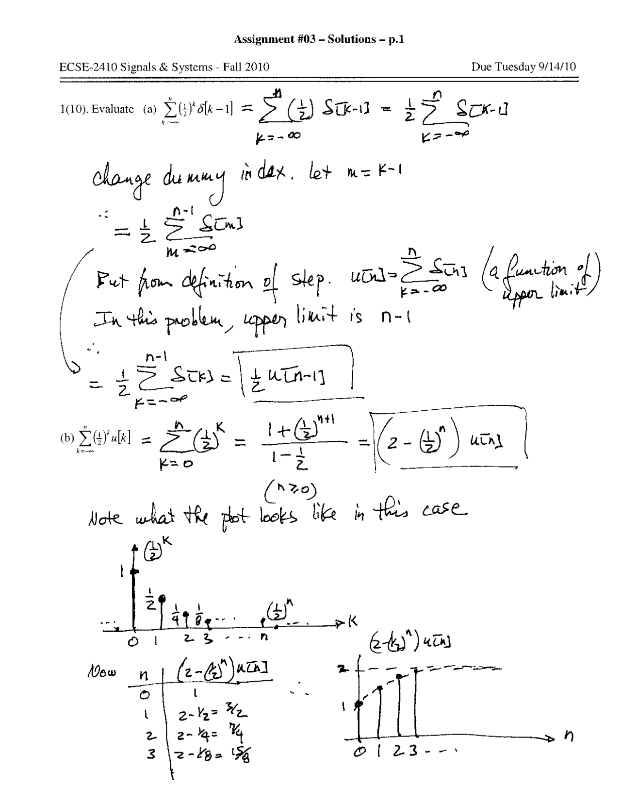 Signals And Systems Assignment 3 Questions With Solutions Ecse 2410