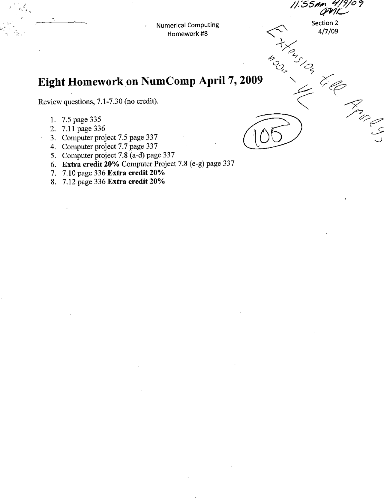 Homework 8 Questions With Solutions Numerical Computing Math 4800 Docsity 