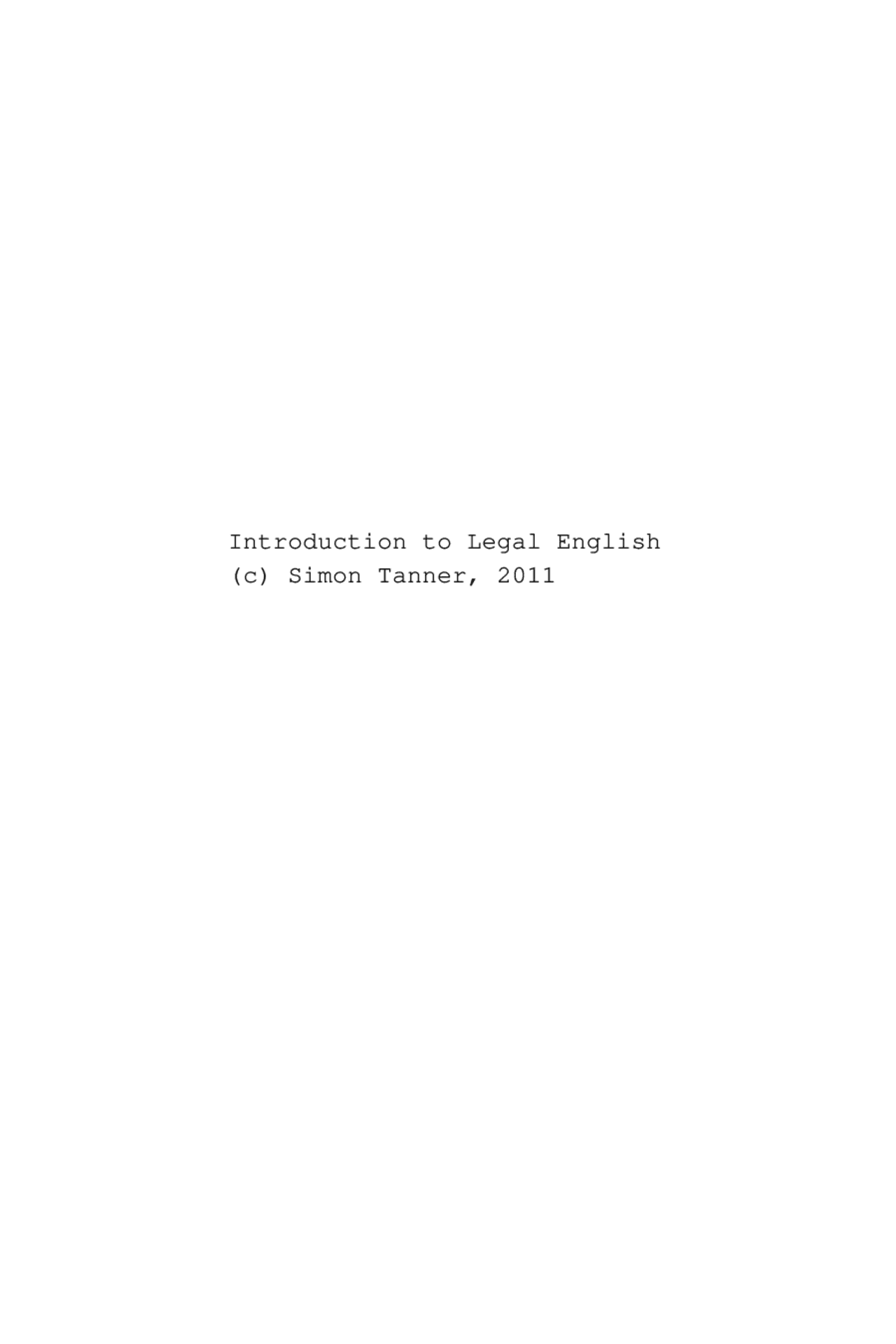 Linguaggio Giuridico Inglese Docsity