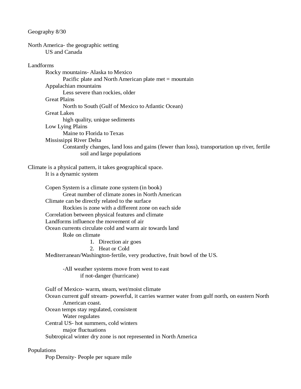 Notes On Land Forms World Regions Geog 102 Docsity