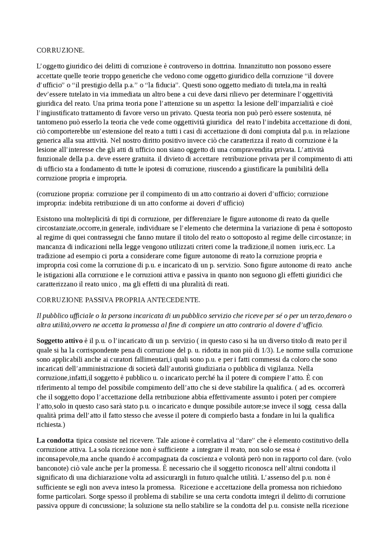 La Corruzione Docsity