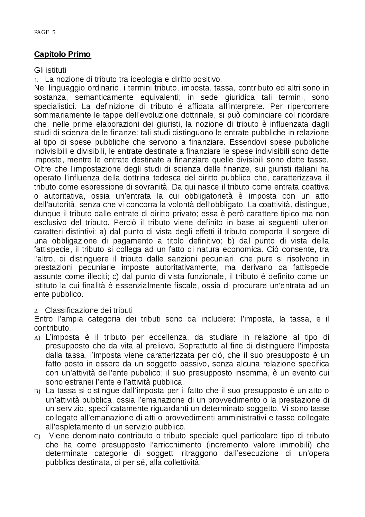 Riassunto Di Diritto Tributario Tesauro Parte Generale Docsity